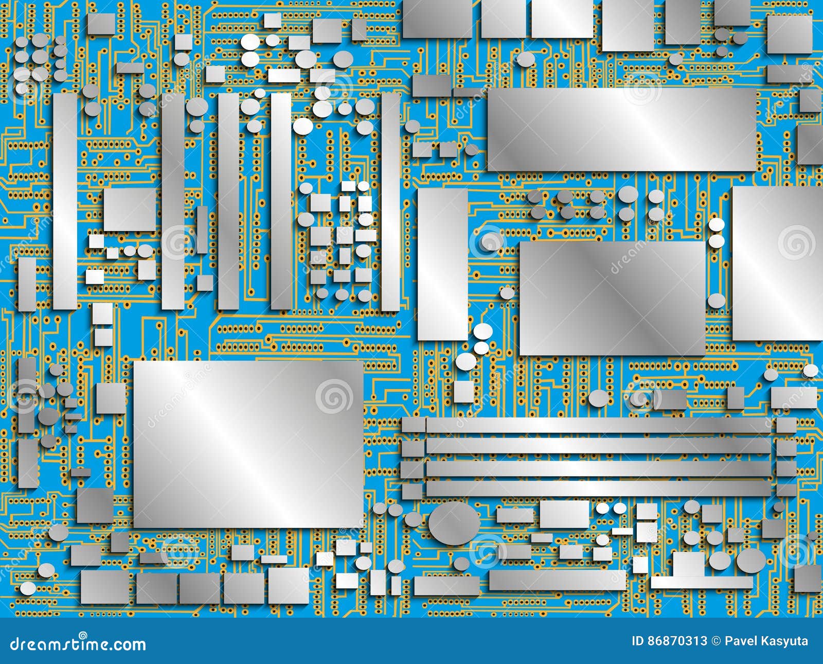 Computer Chip Panel. Conventional Image. Vector Illustration ...