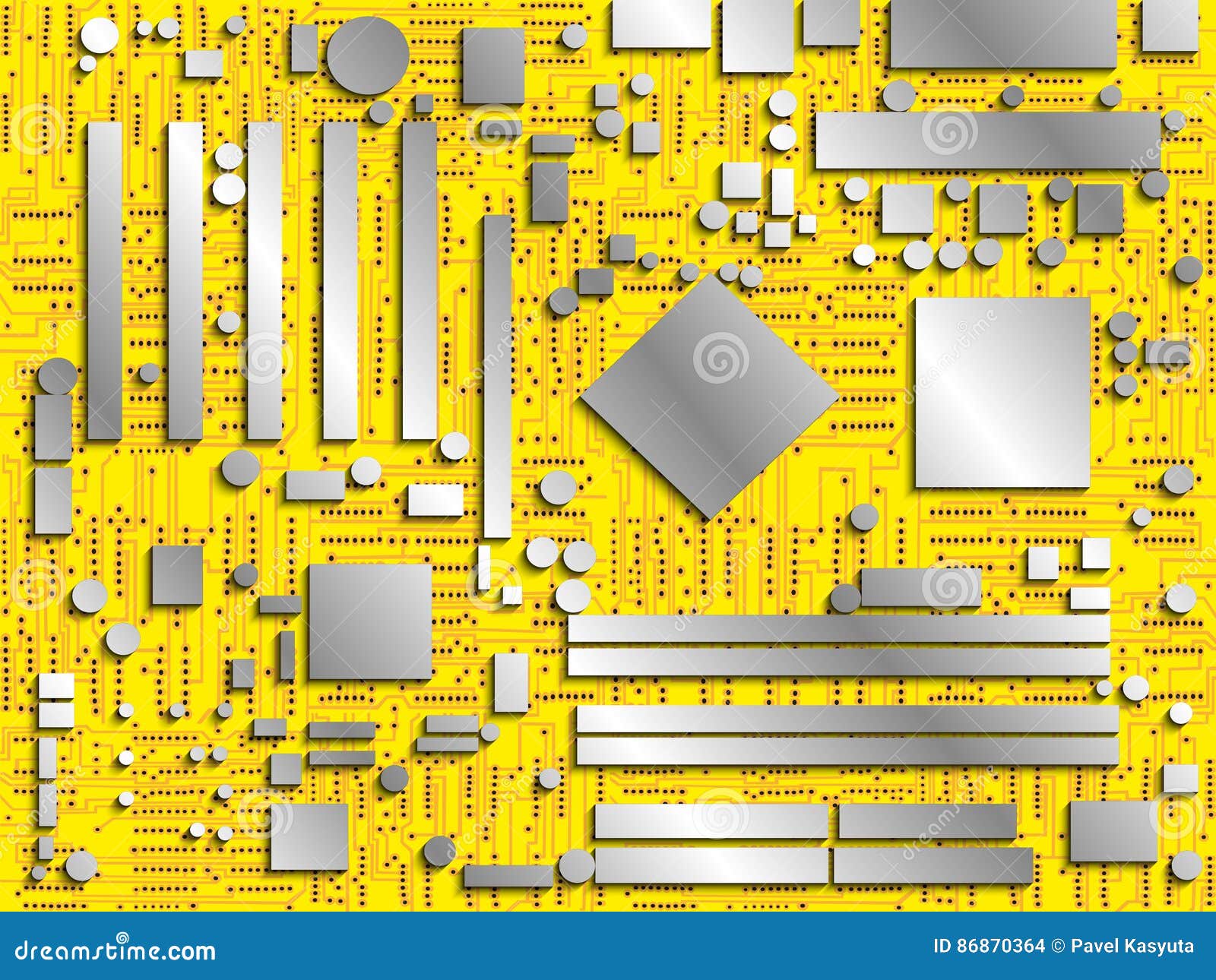 Computer Chip Panel. Conventional Image. Vector Illustration ...