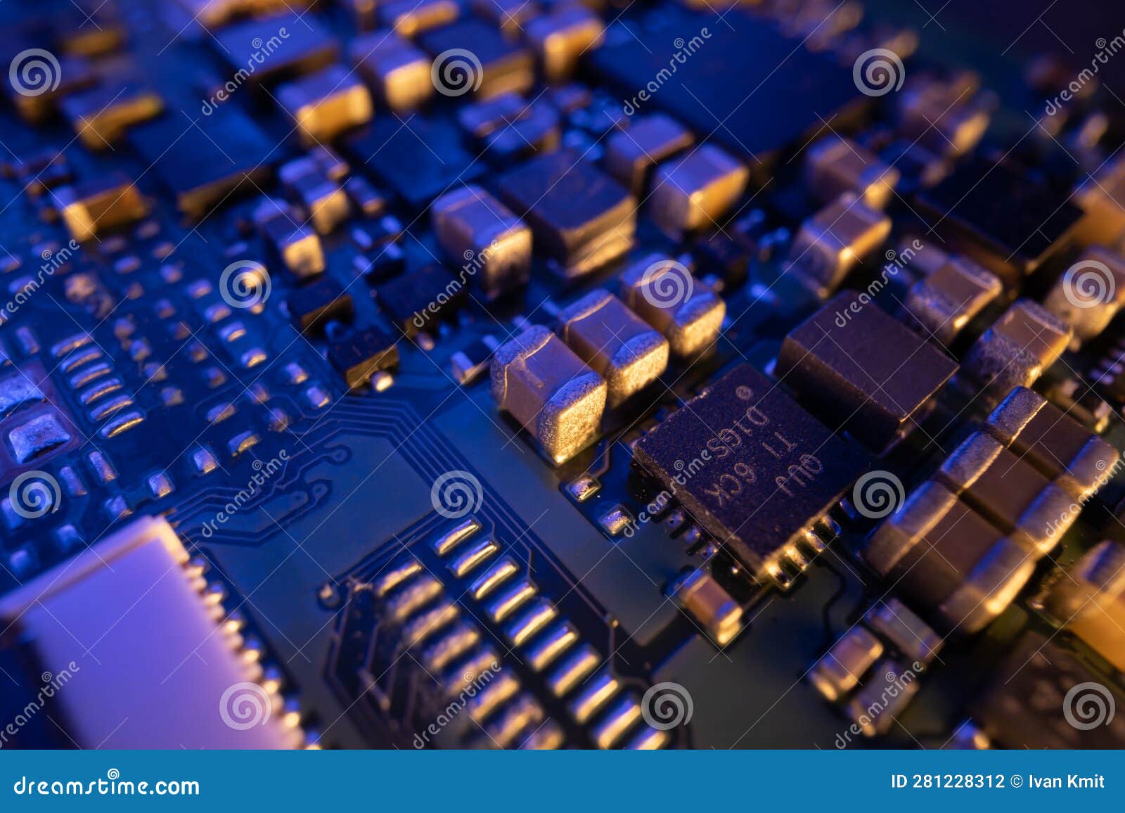 Computer Chip on a Part of Electronic Board Stock Photo - Image of ...