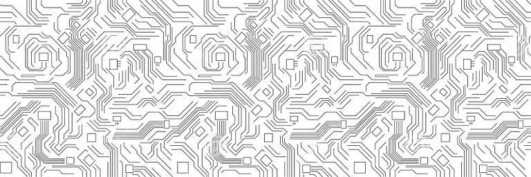 A Computer Chip Pattern is Shown in Black and White Stock Illustration ...