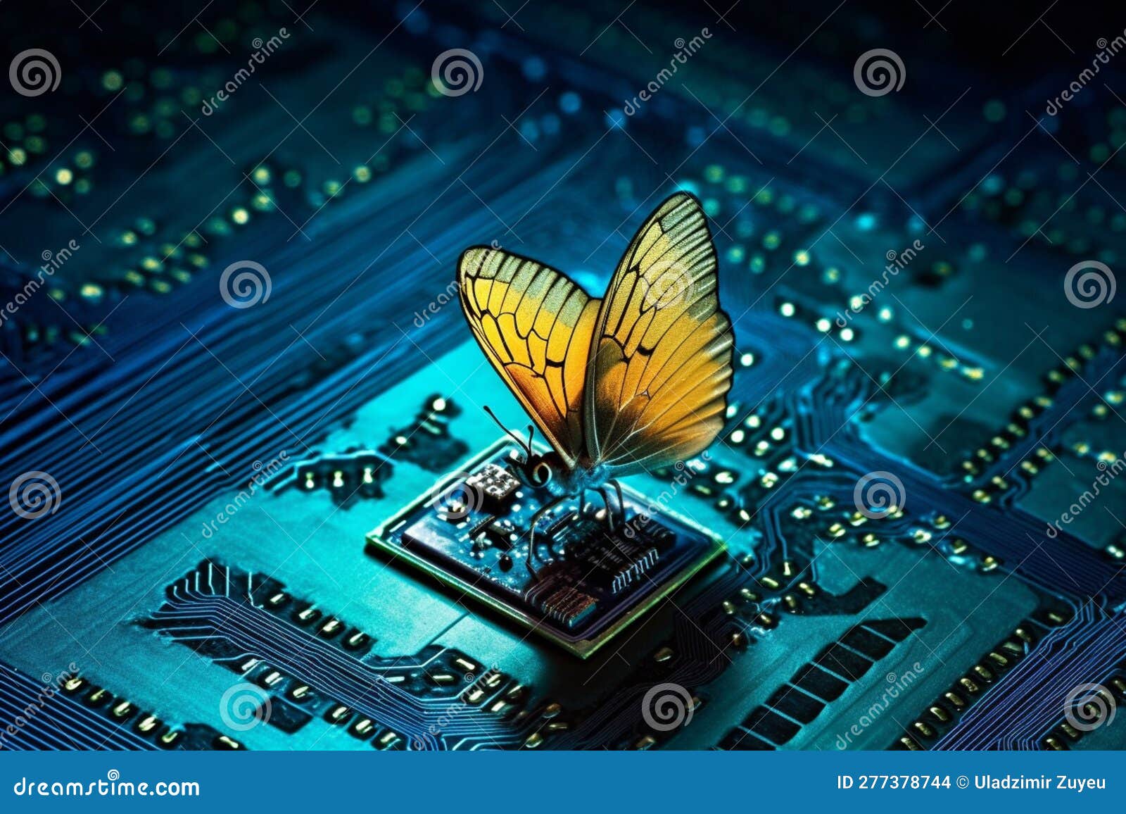 Computer Chip with Processor Background. Created with Generative Ai Technology Stock Photo ...