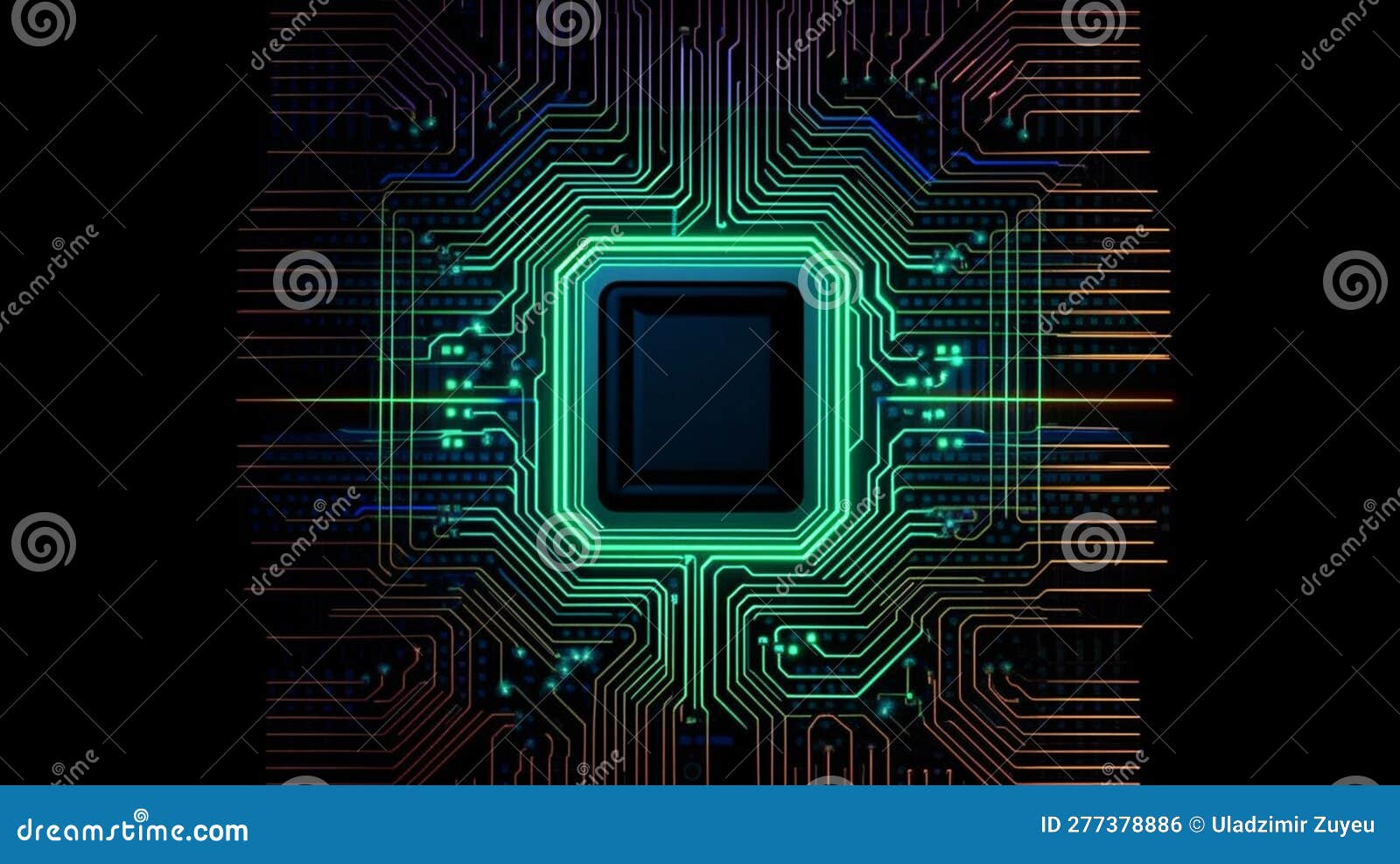 Computer Chip with Processor Background. Created with Generative Ai Technology Stock ...