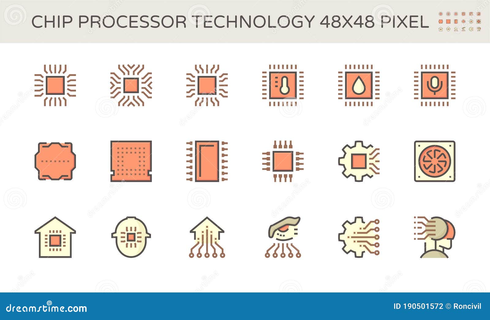 Computer Chip Processor Icon Stock Vector - Illustration of board, mind ...