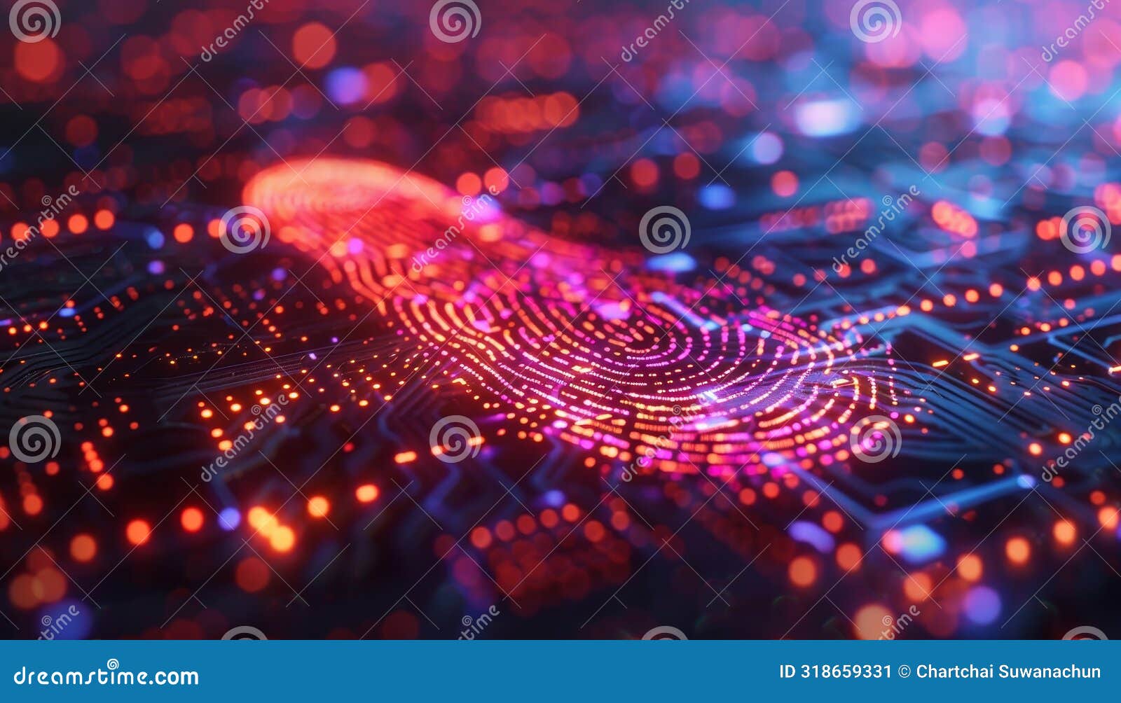 A Computer Chip with a Red Fingerprint on it by AI Generated Image ...