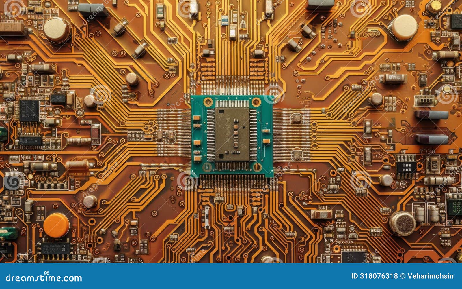 Computer Chip Semiconductor with Electrical Component, Motherboard ...