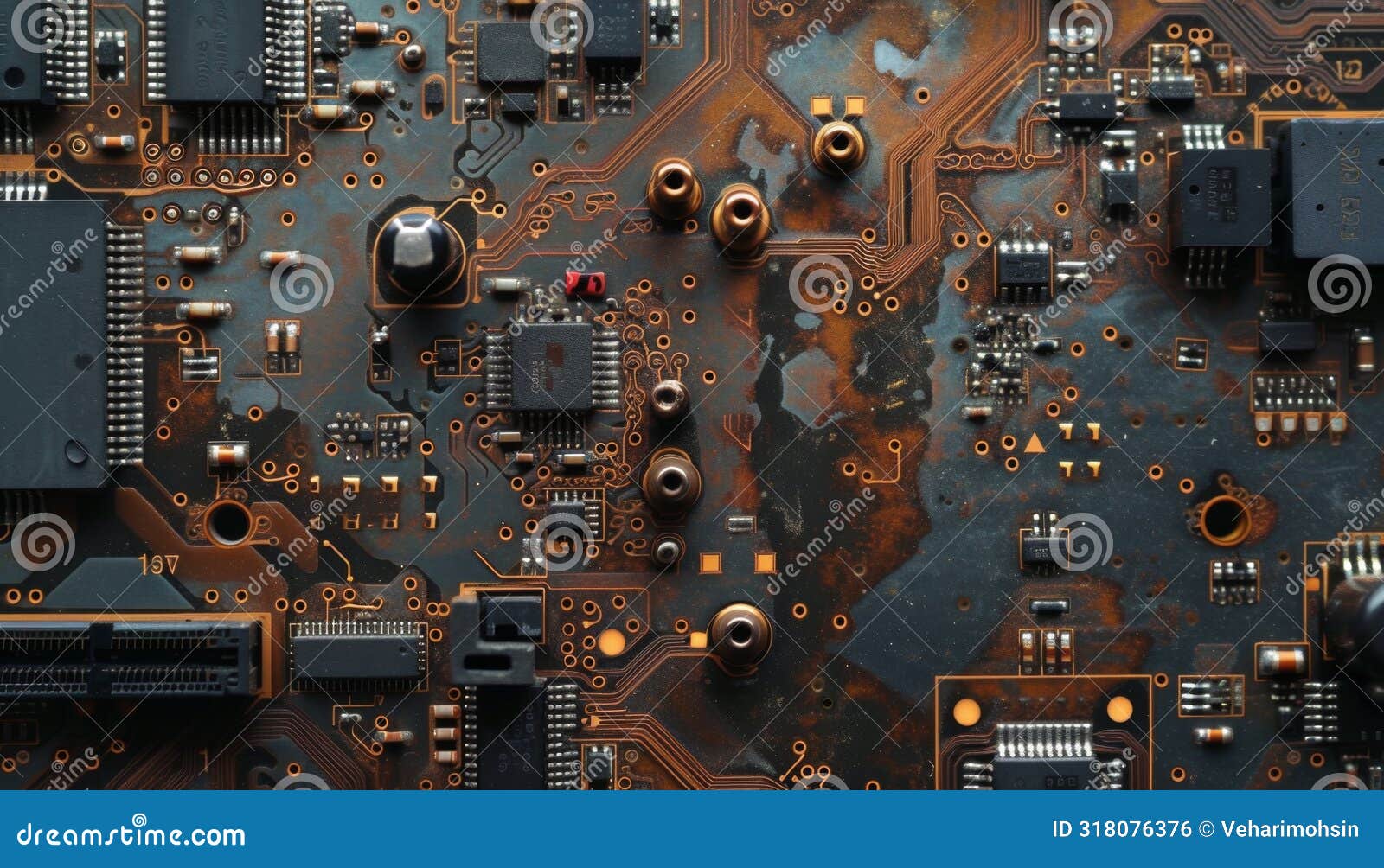 Computer Chip Semiconductor with Electrical Component, Motherboard ...