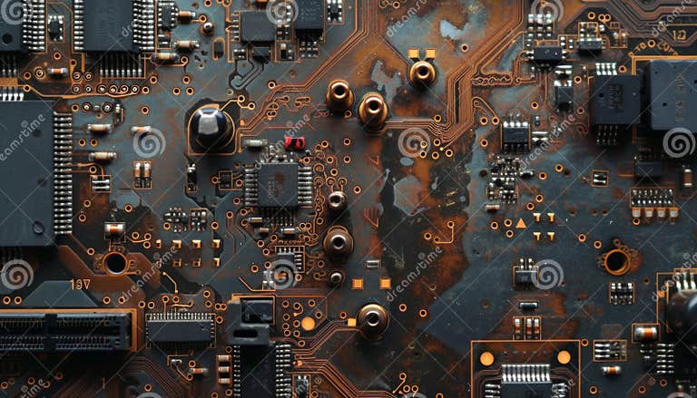 Computer Chip Semiconductor with Electrical Component, Motherboard ...