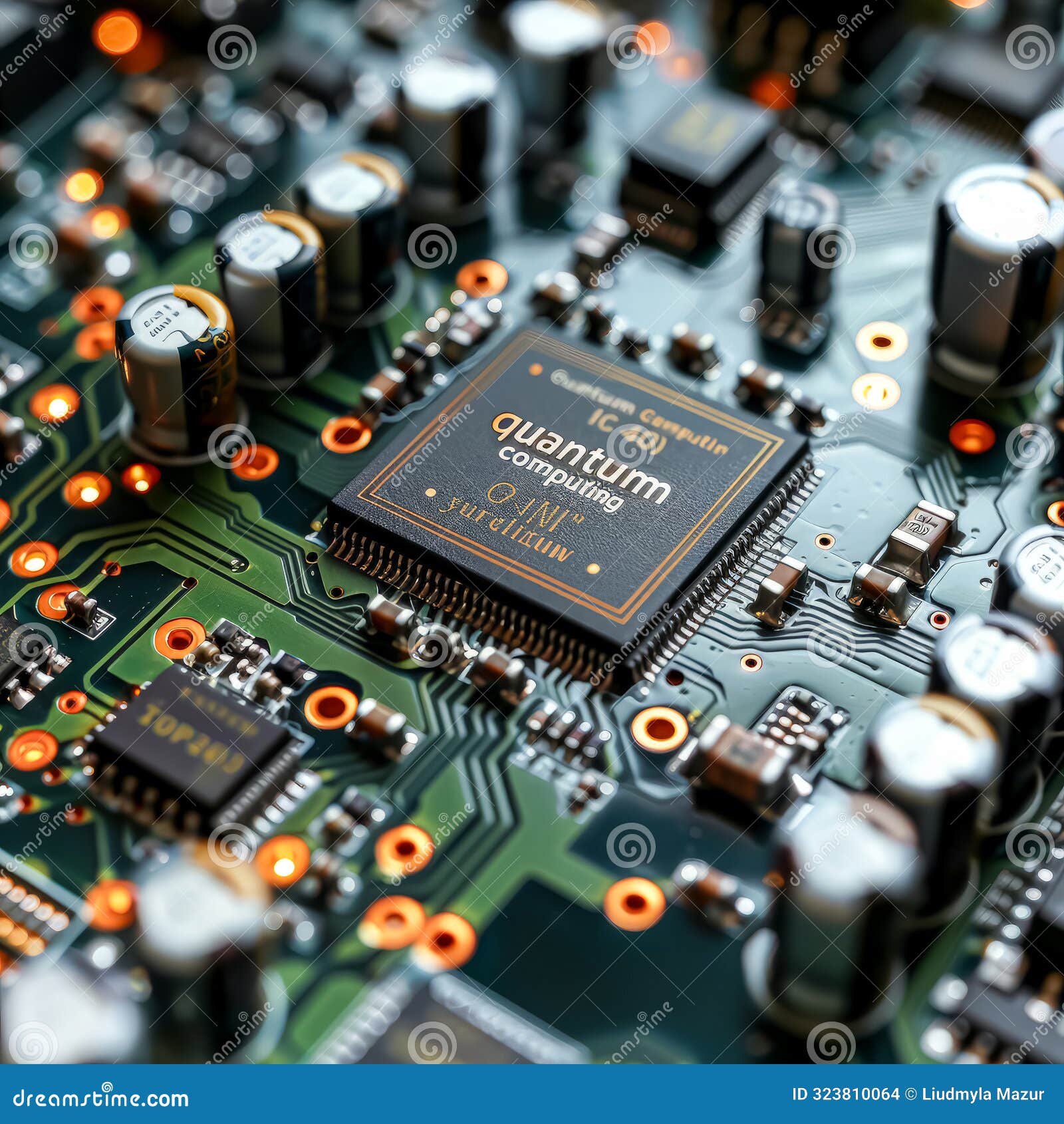 A Computer Chip is Shown in Detail Stock Photo - Image of data, macro ...