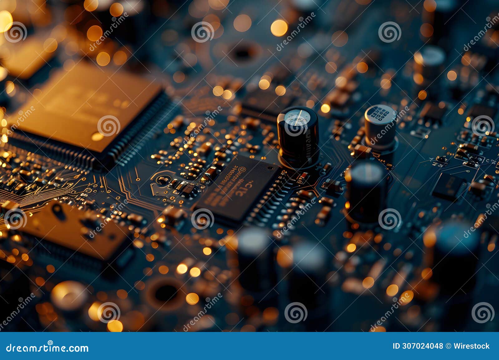 A Computer Chip Sitting on Top of a Computer Mother Board Stock ...