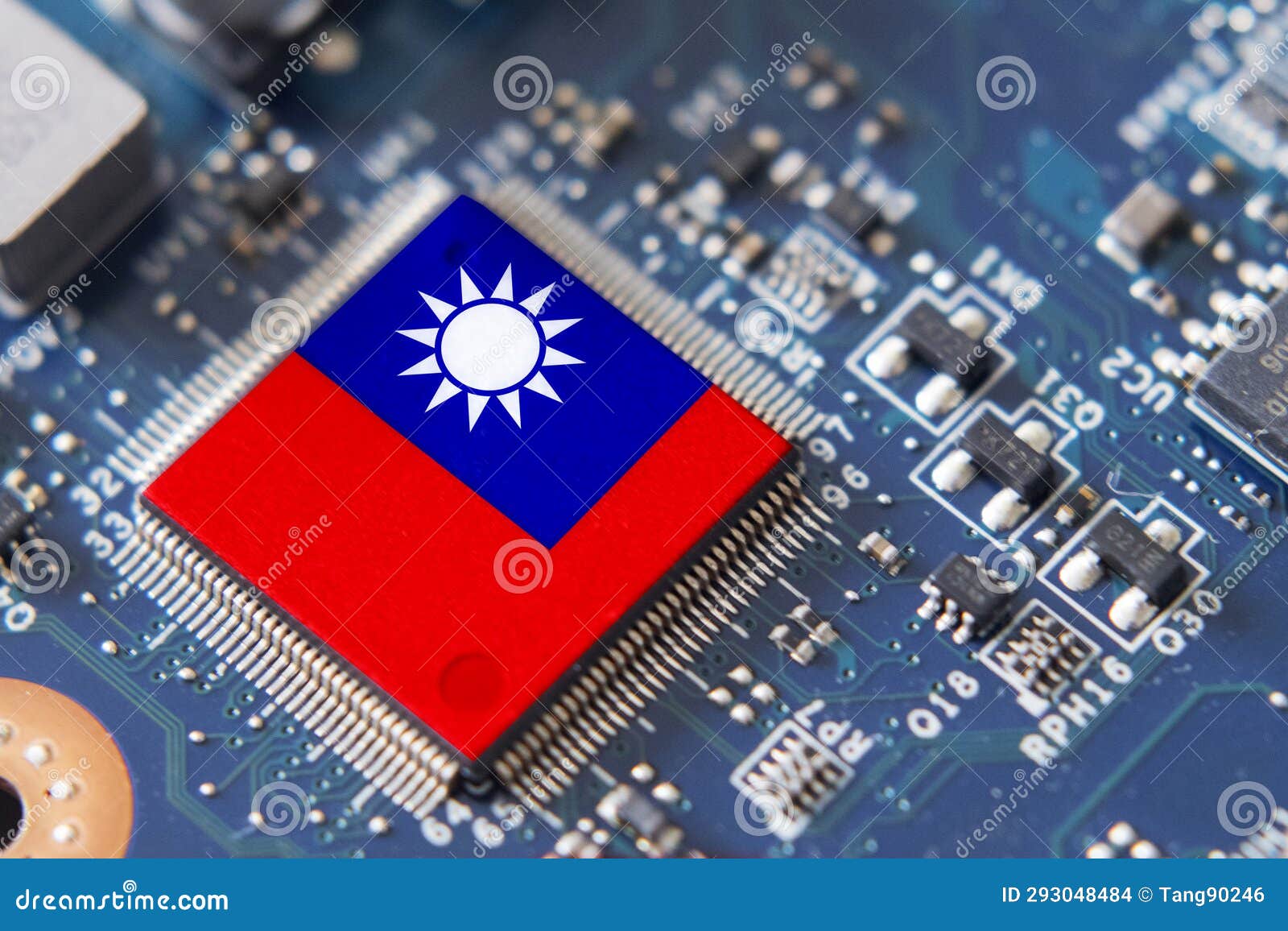 Computer Chip with Taiwan Flag Stock Photo - Image of flag, motherboard ...