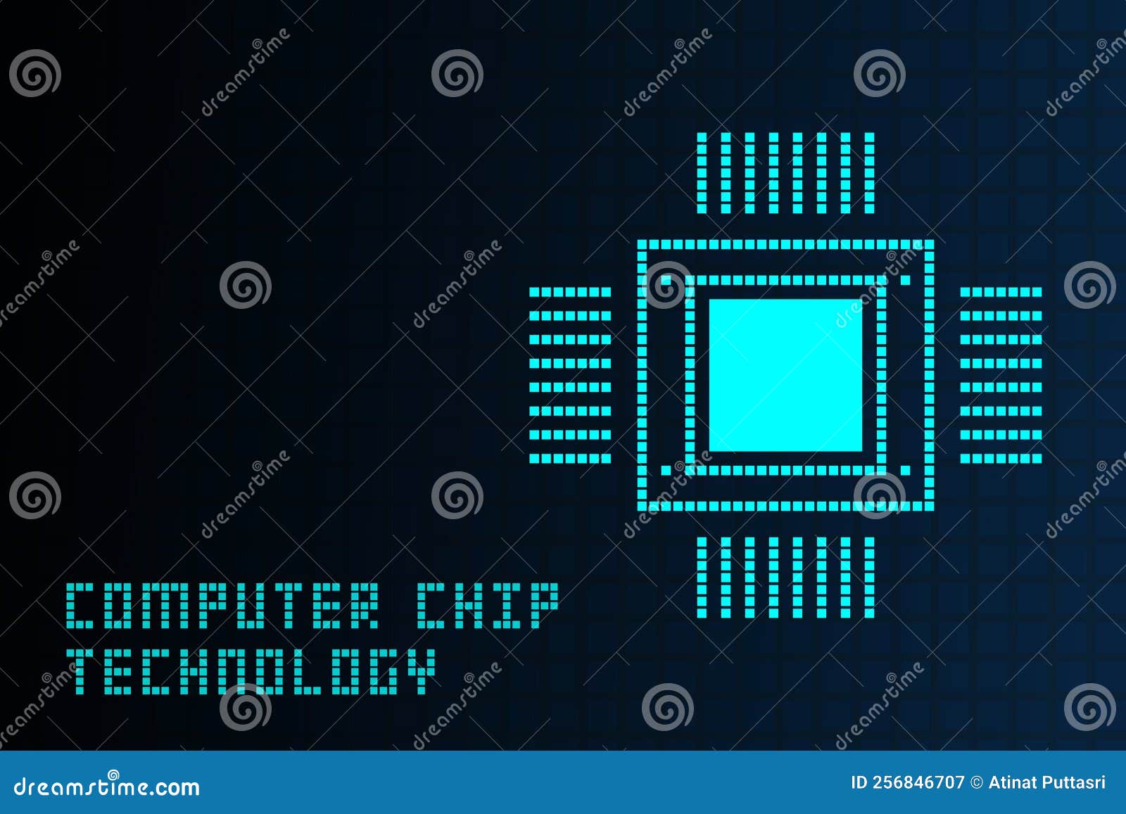 Computer Chip Technology Futuristic Hud Modern Abstract Geometric Shape ...