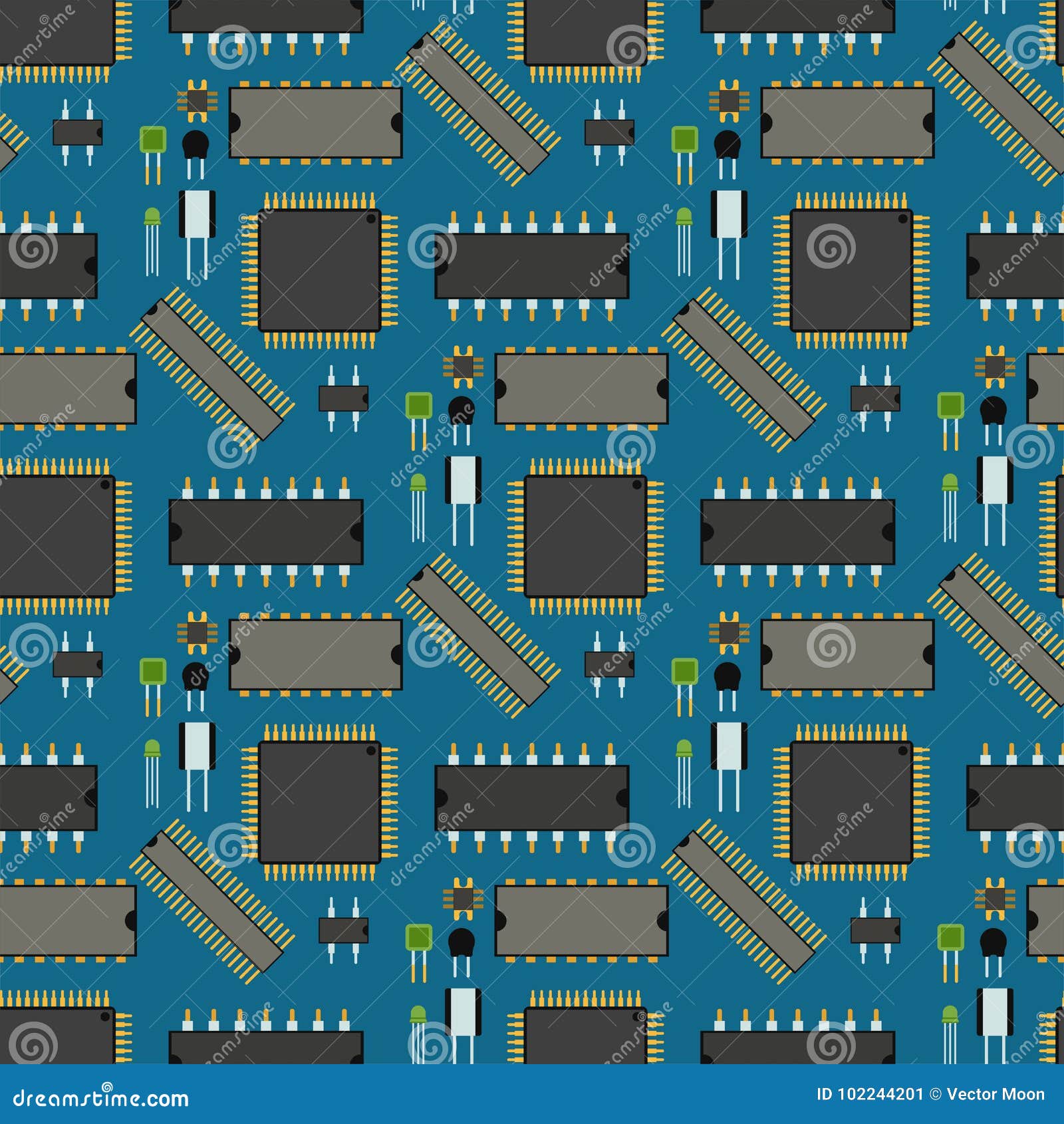 Computer Chip Technology Processor Circuit Stock Vector - Illustration ...