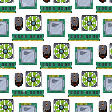 Computer Chip Technology Processor Seamless Pattern Background Circuit ...