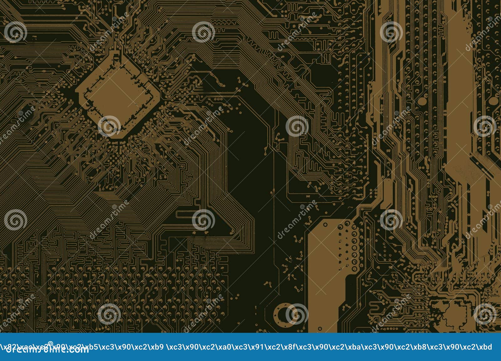 Computer Chip. Tracks of the Chip Stock Image - Image of color, cartoon ...