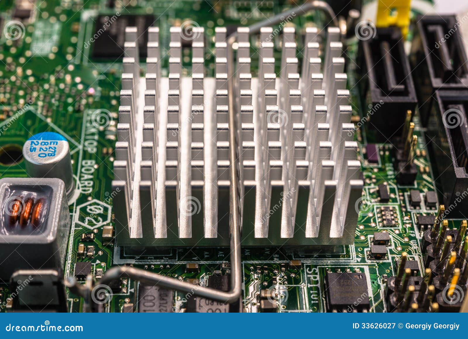 Computer Chip Under Radiator Stock Image - Image of circuit, board ...