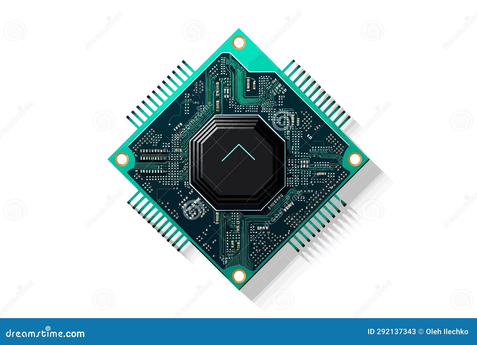 Computer Chip Vector Flat Minimalistic Isolated Vector Style ...