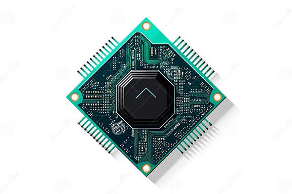 Computer Chip Vector Flat Minimalistic Isolated Vector Style ...