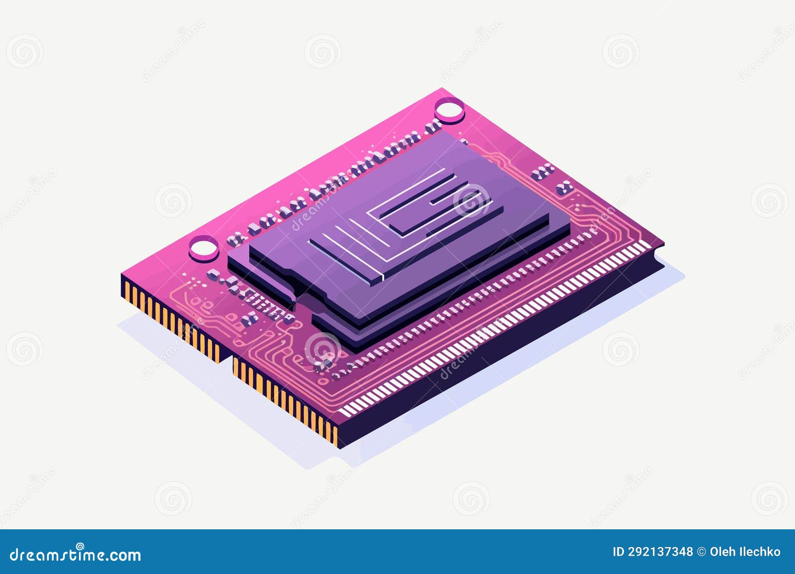 Computer Chip Vector Flat Minimalistic Isolated Vector Style ...