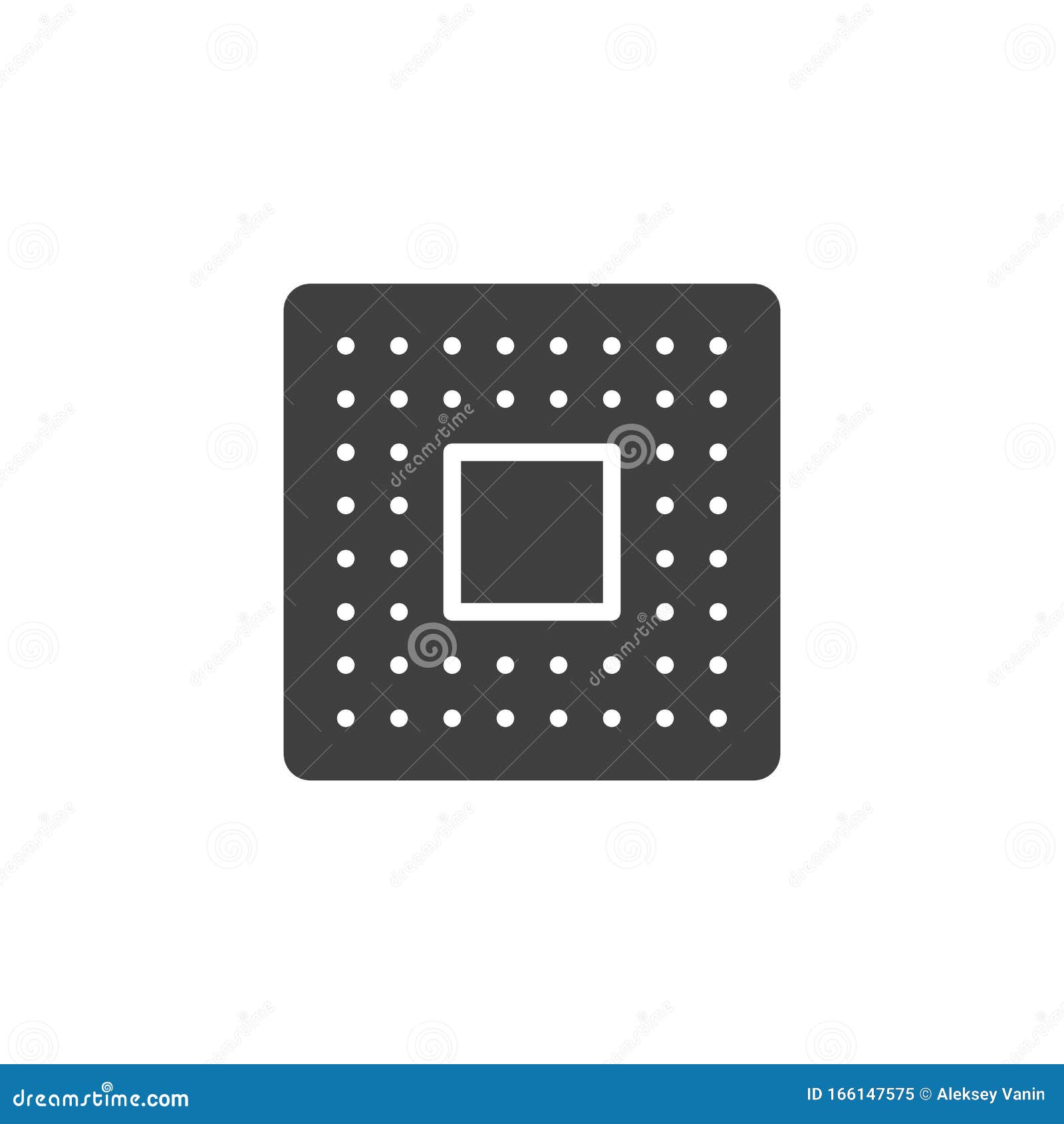 Computer chip vector icon. stock vector. Illustration of single - 166147575