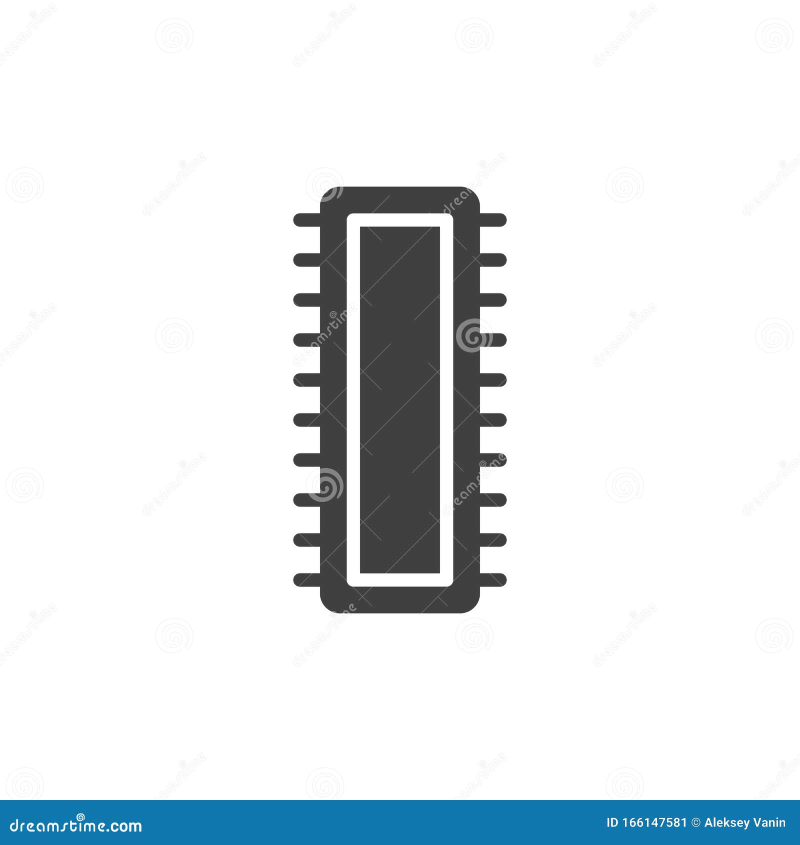 Computer chip vector icon. stock vector. Illustration of graphics ...