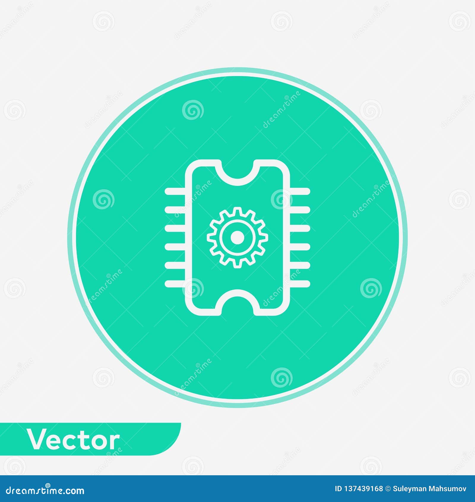 Computer Chip Vector Icon Sign Symbol Stock Vector - Illustration of ...