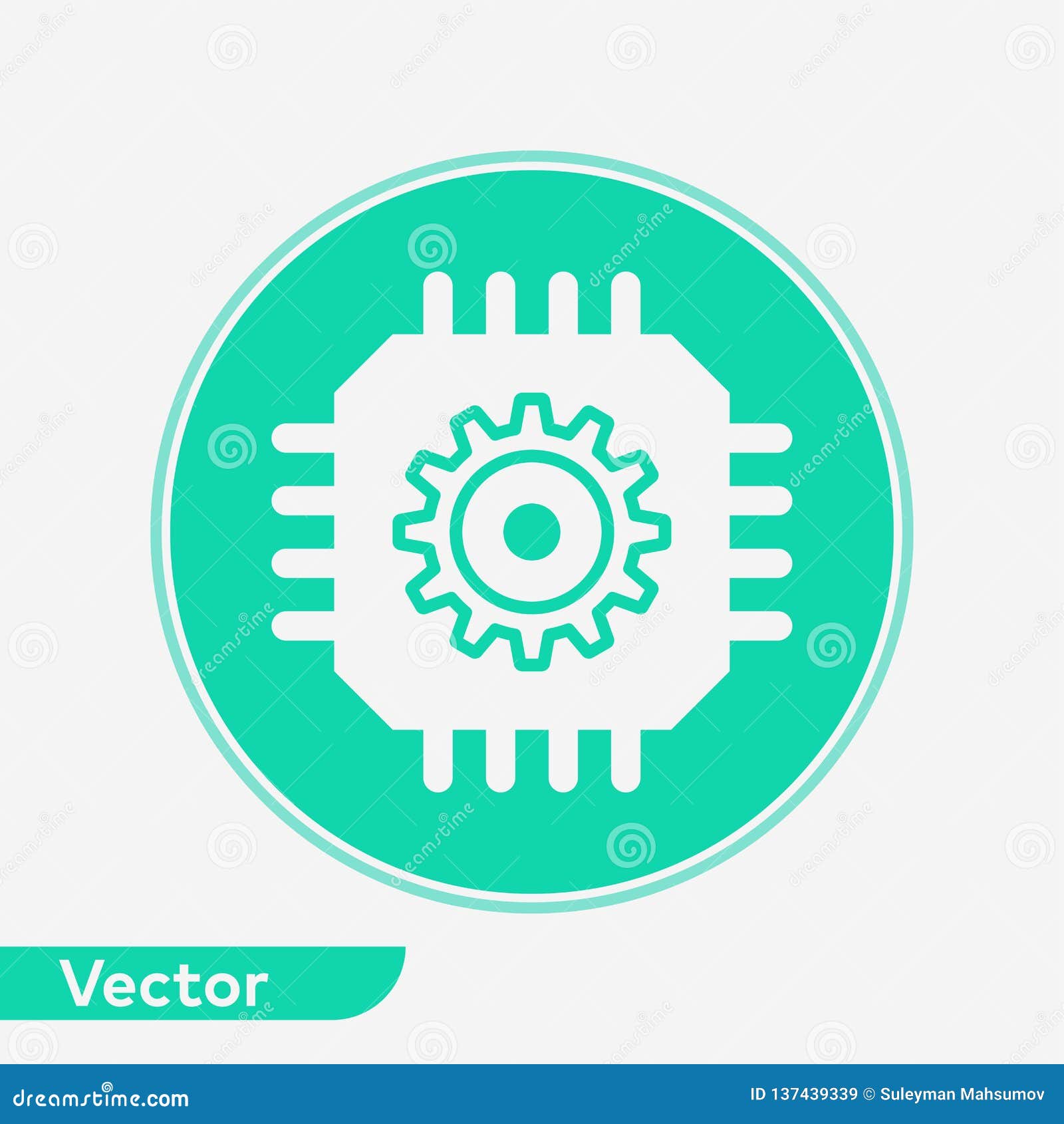 Computer Chip Vector Icon Sign Symbol Stock Vector - Illustration of ...