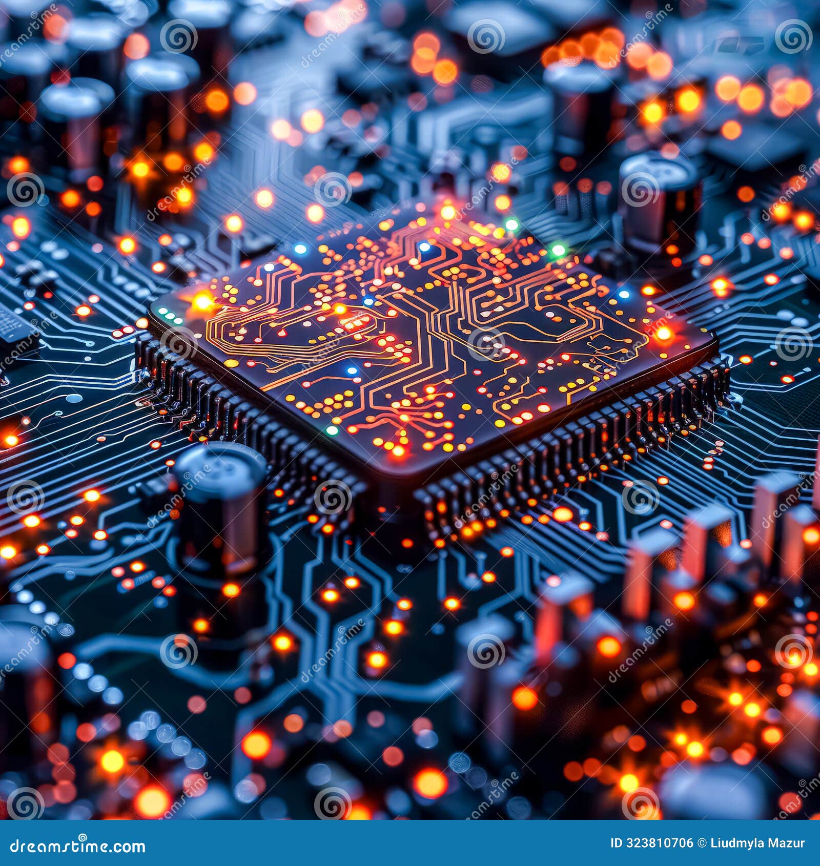 A Computer Chip with the Words Quantum Computing Written on it. Stock ...