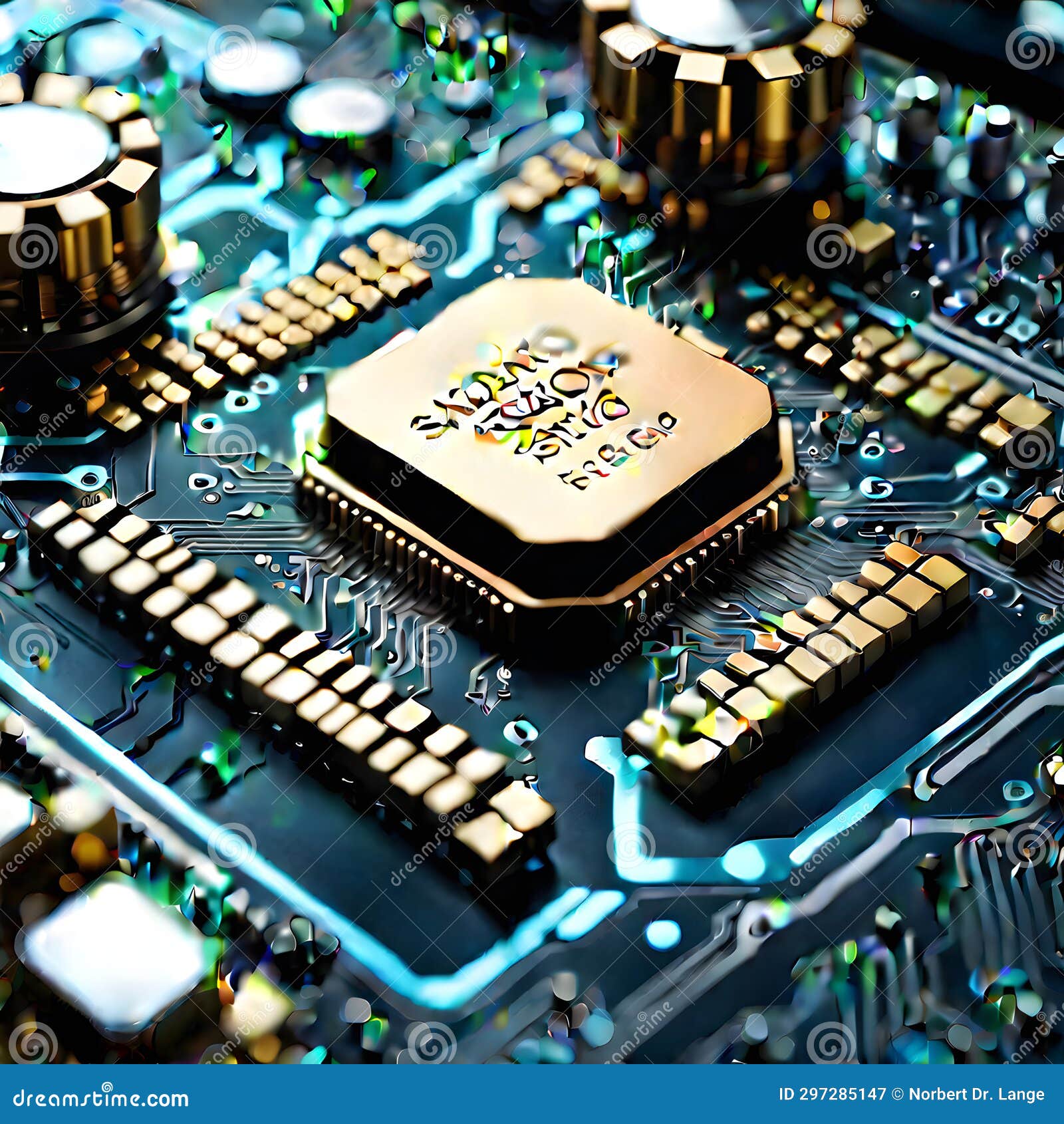 Computer Chips, AI-generatet Stock Illustration - Illustration of brain ...