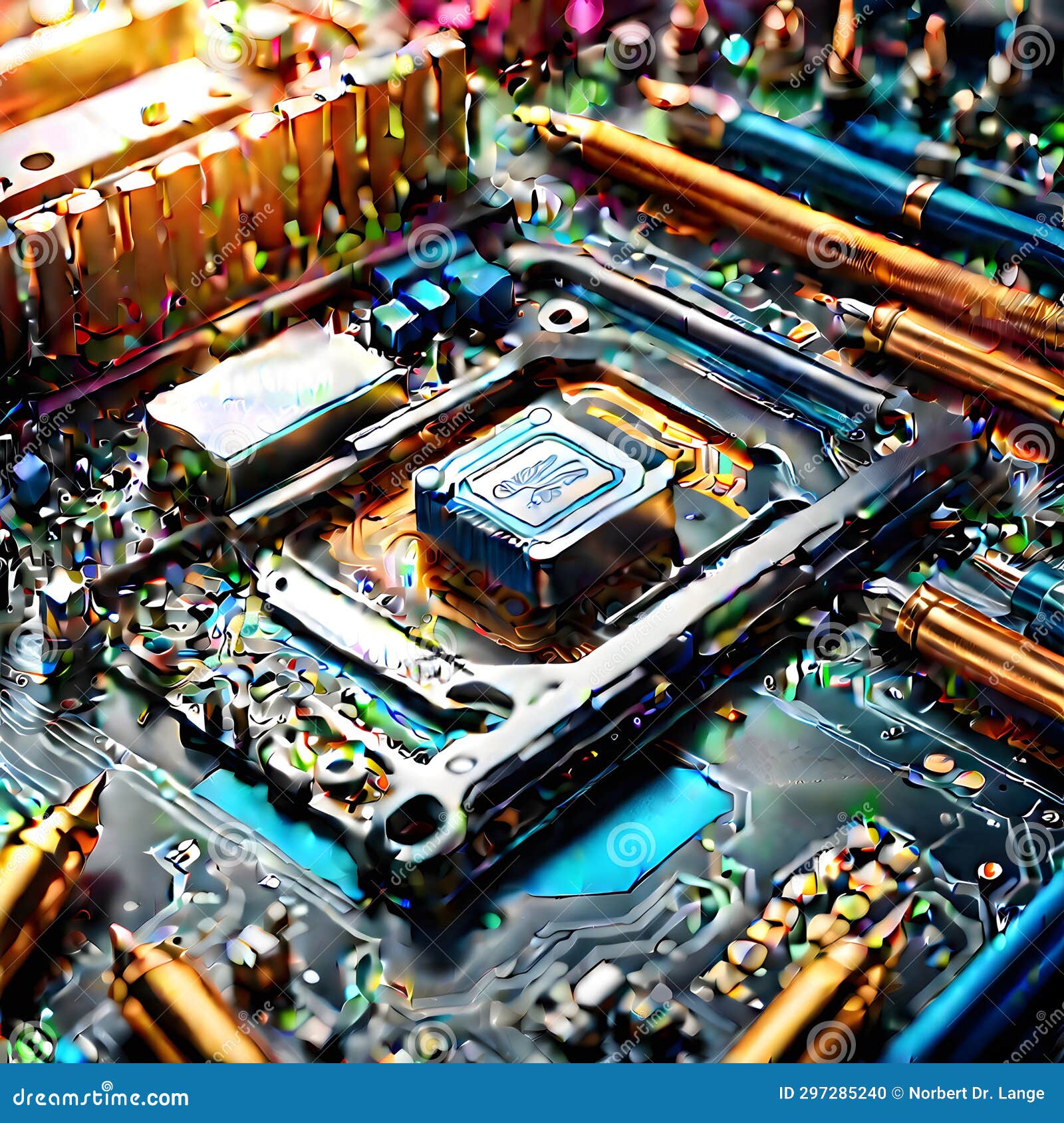 Computer Chips, AI-generatet Stock Illustration - Illustration of brain ...