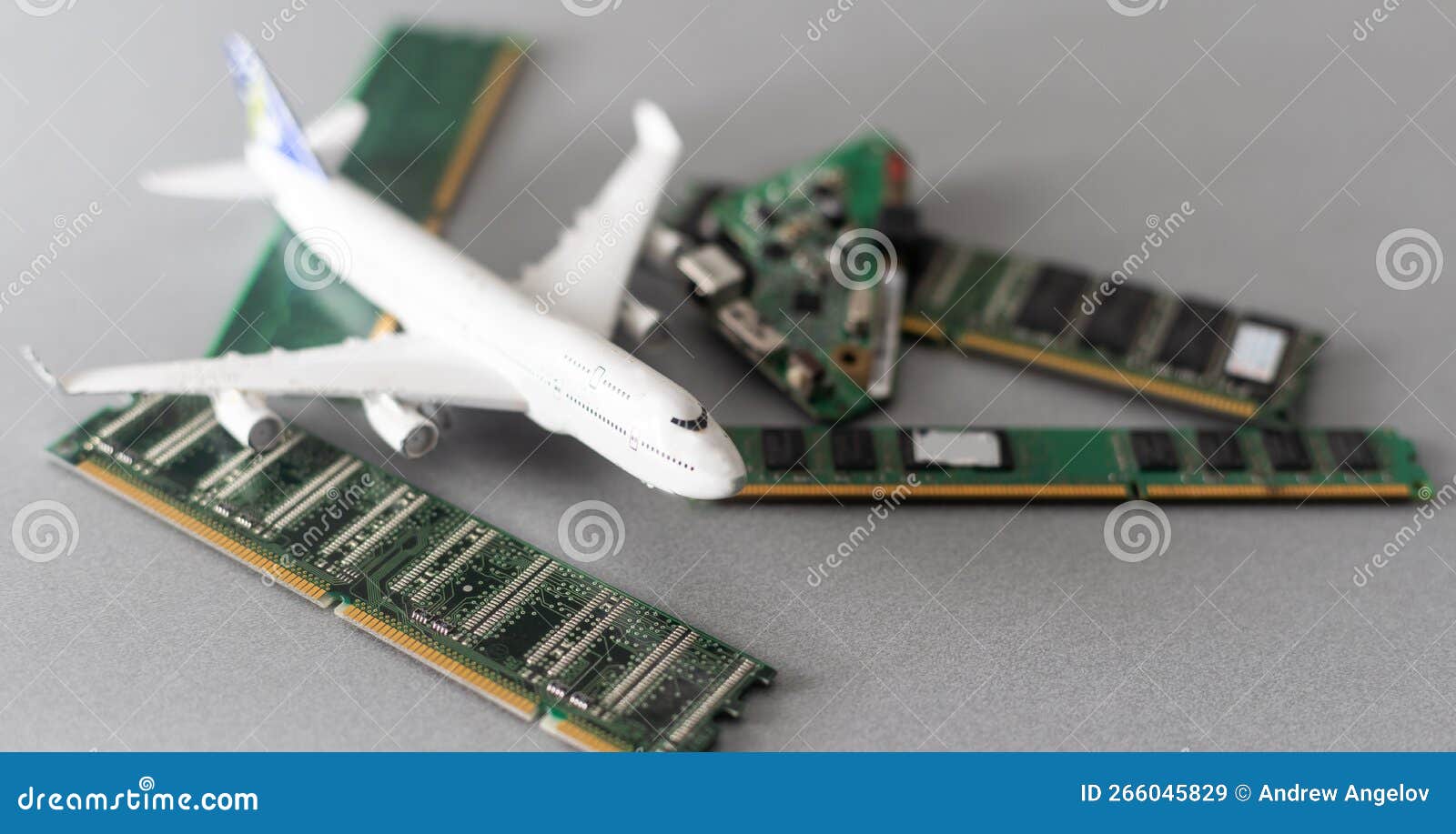 Computer Chips and a Toy Airplane Stock Image - Image of journey, cash ...