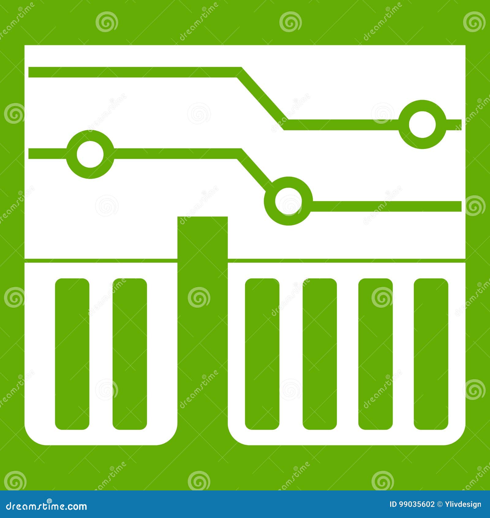 Computer Chipset Icon Green Stock Vector - Illustration of microchip ...