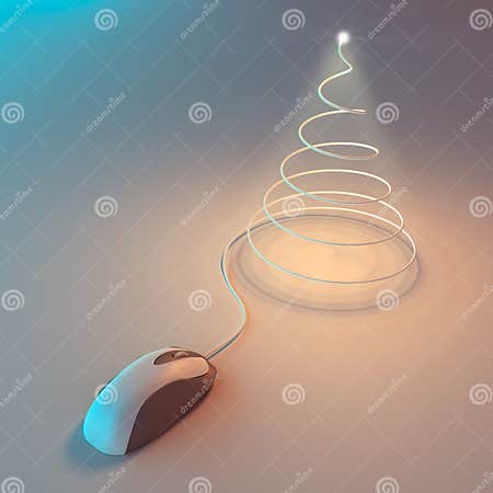 Computer Christmas tree stock illustration. Illustration of commerce ...