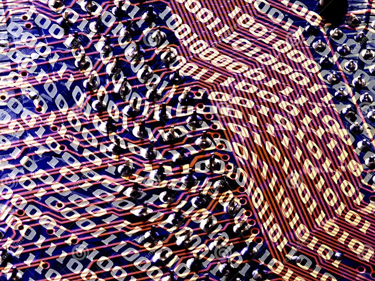 Computer circuit stock photo. Image of byte, numbers, line - 5288386