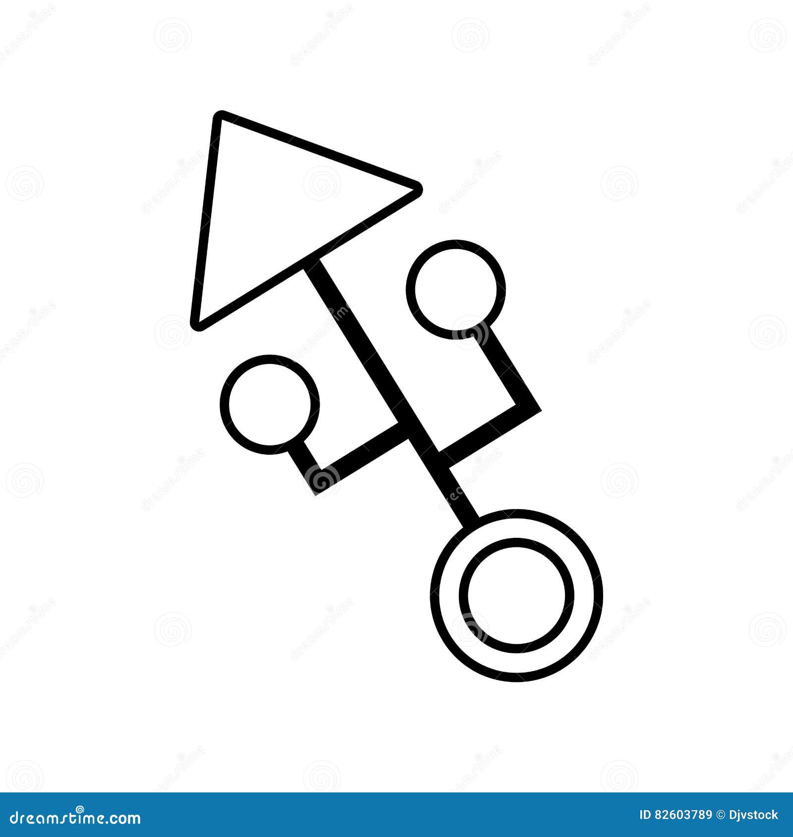 Computer Circuit Arrow Electronic Component Linear Stock Illustration ...