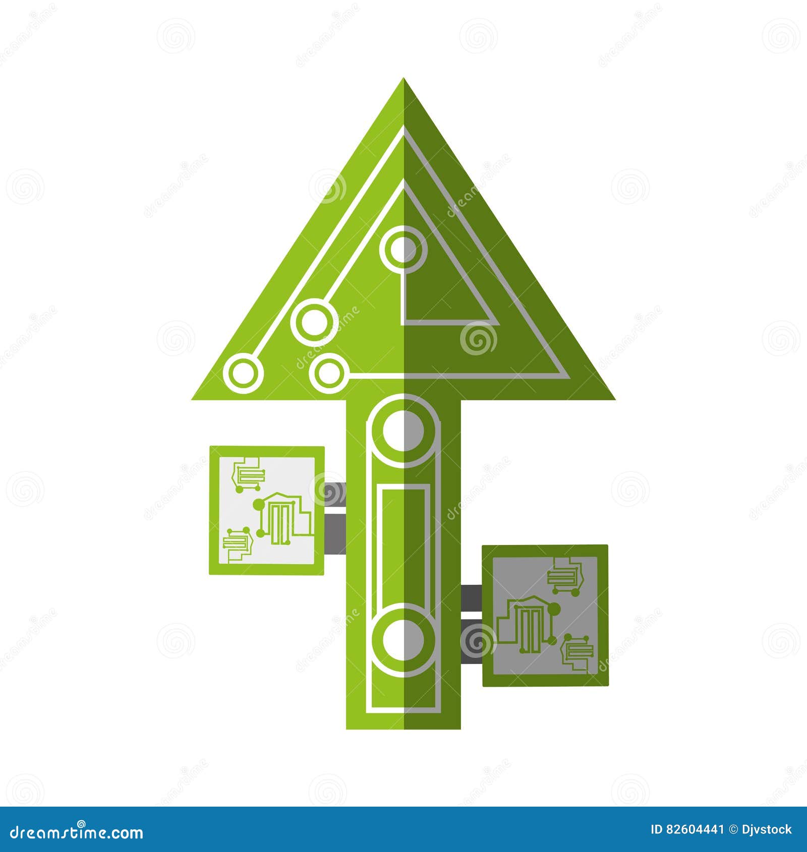 Computer Circuit Arrow Electronic Component Shadow Stock Illustration ...