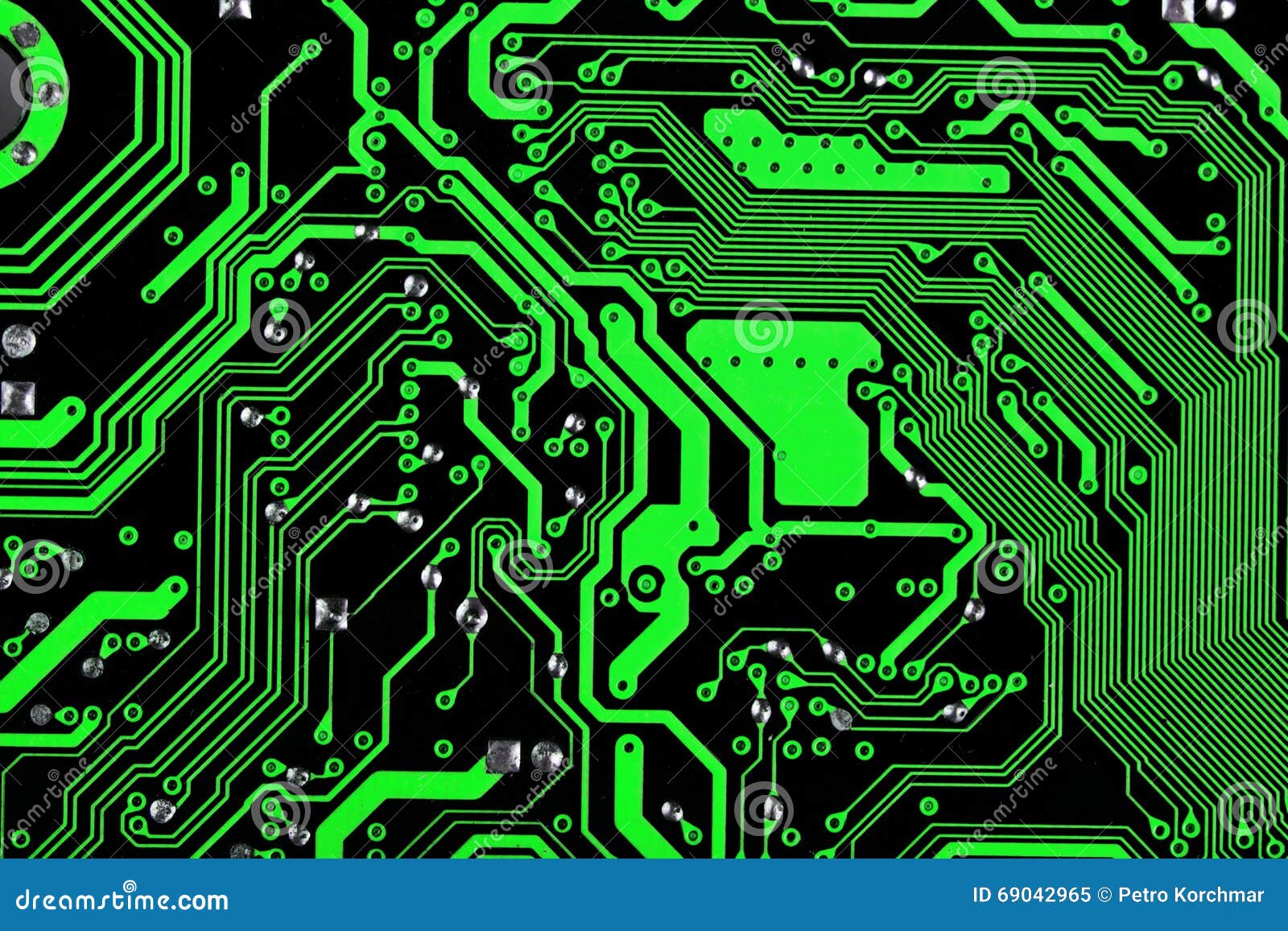 Computer Circuit Board in Black Stock Image - Image of micro ...