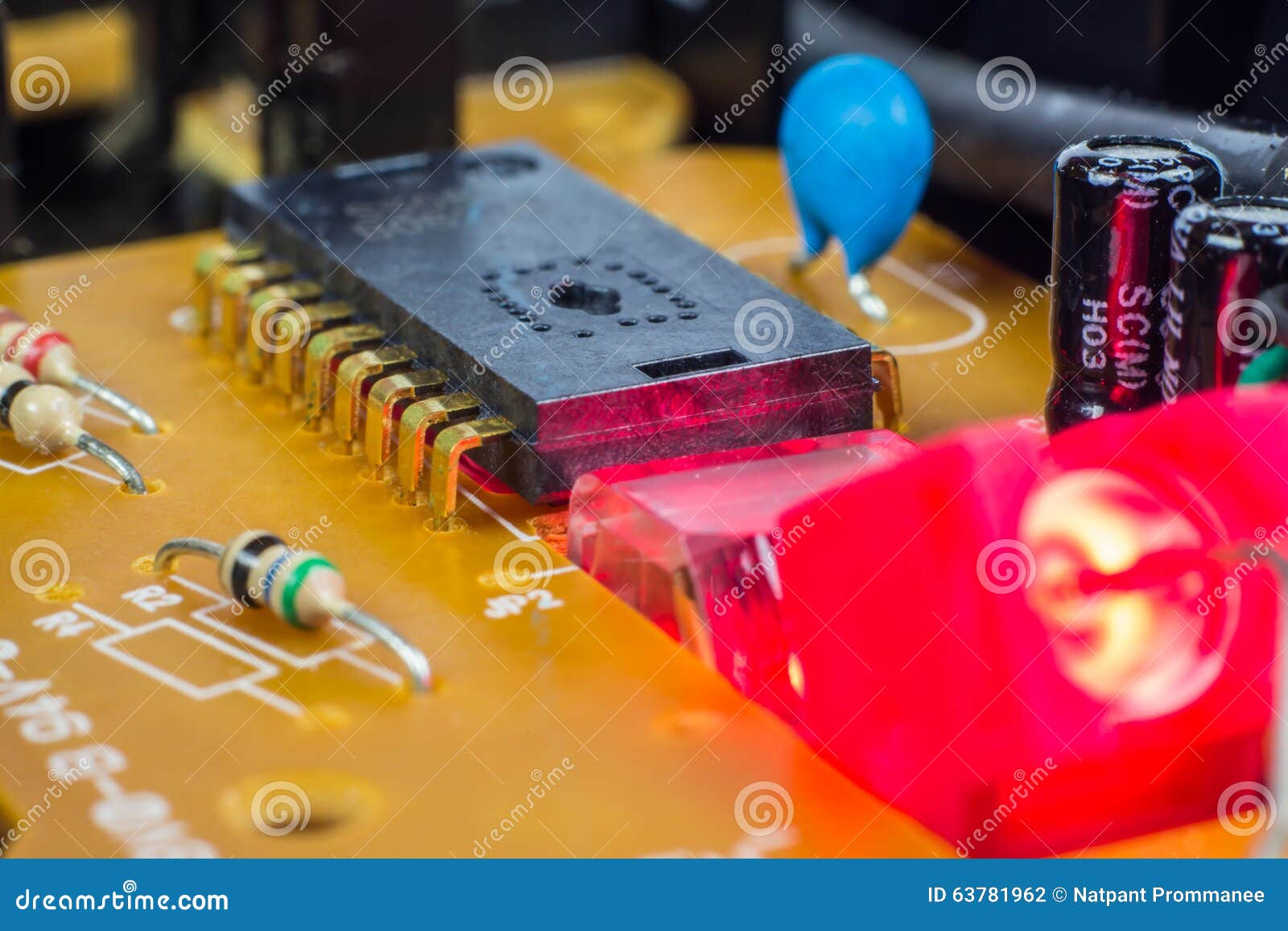 Computer Circuit Board Components Stock Photo - Image of capacitor ...