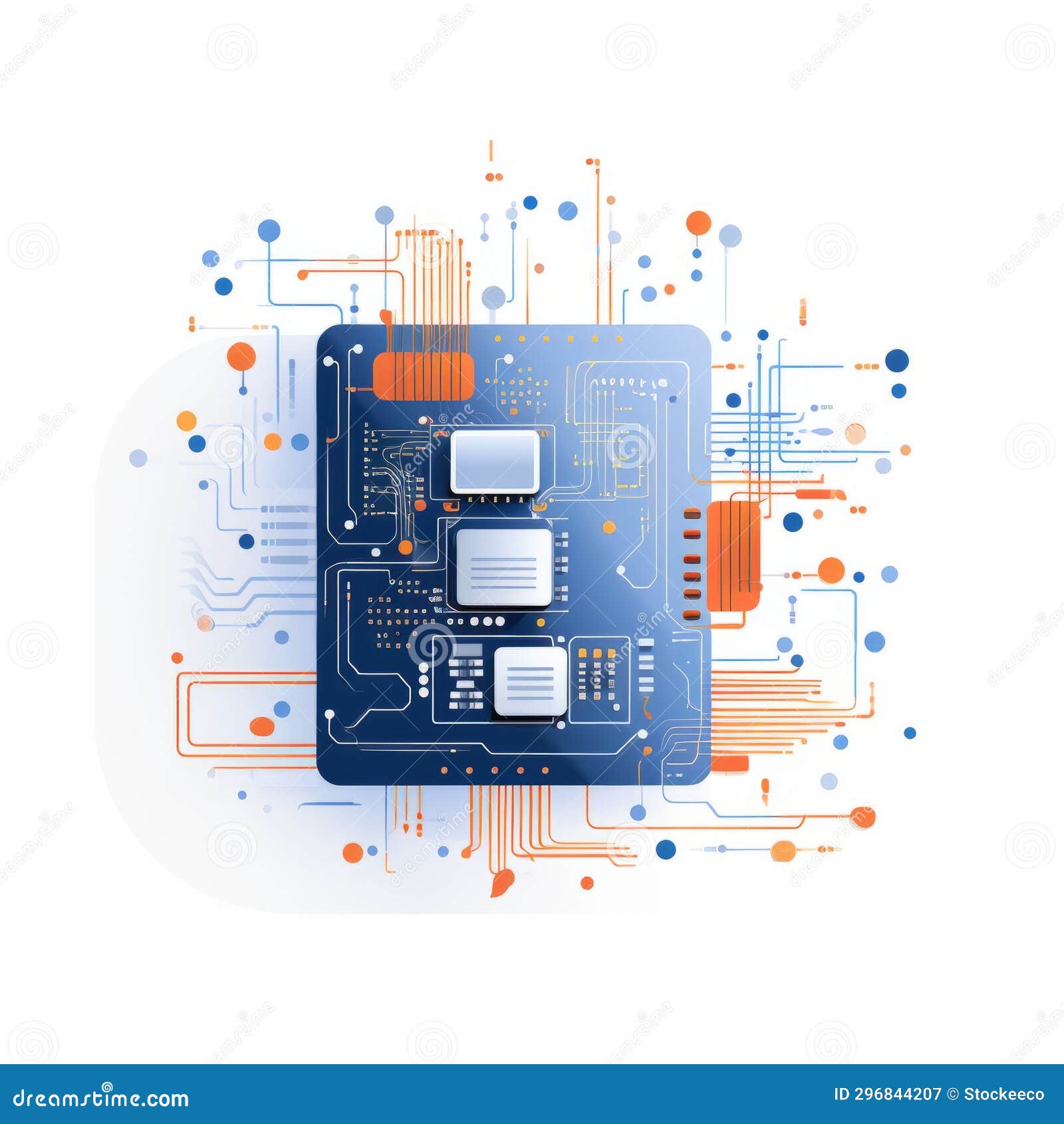 Innovative Circuit Board Illustration with Minimalistic Design Stock ...