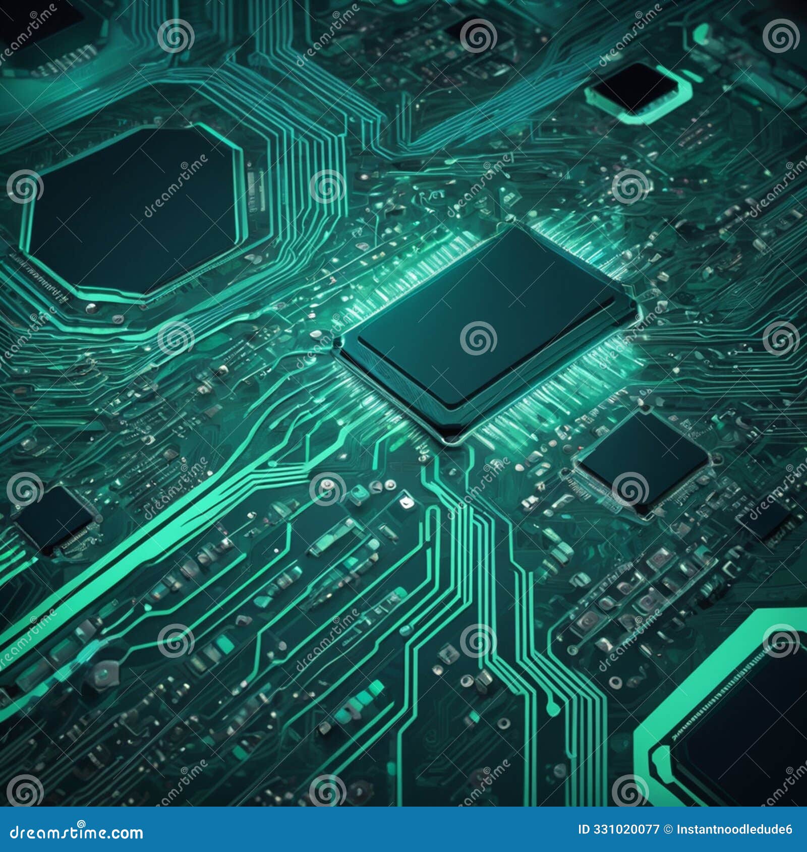 A Computer Circuit Board with a Cpu Chip on it, Computer Graphics ...