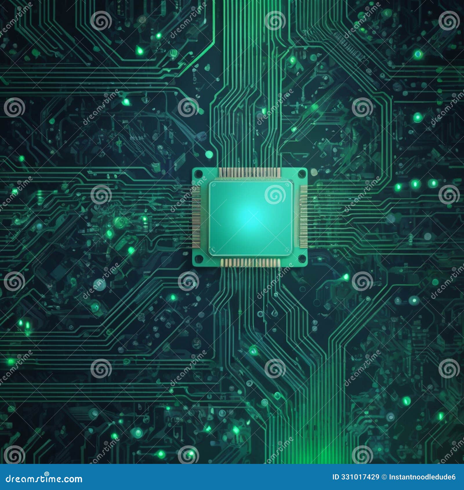 A Computer Circuit Board with a Cpu Chip on it, Computer Graphics ...