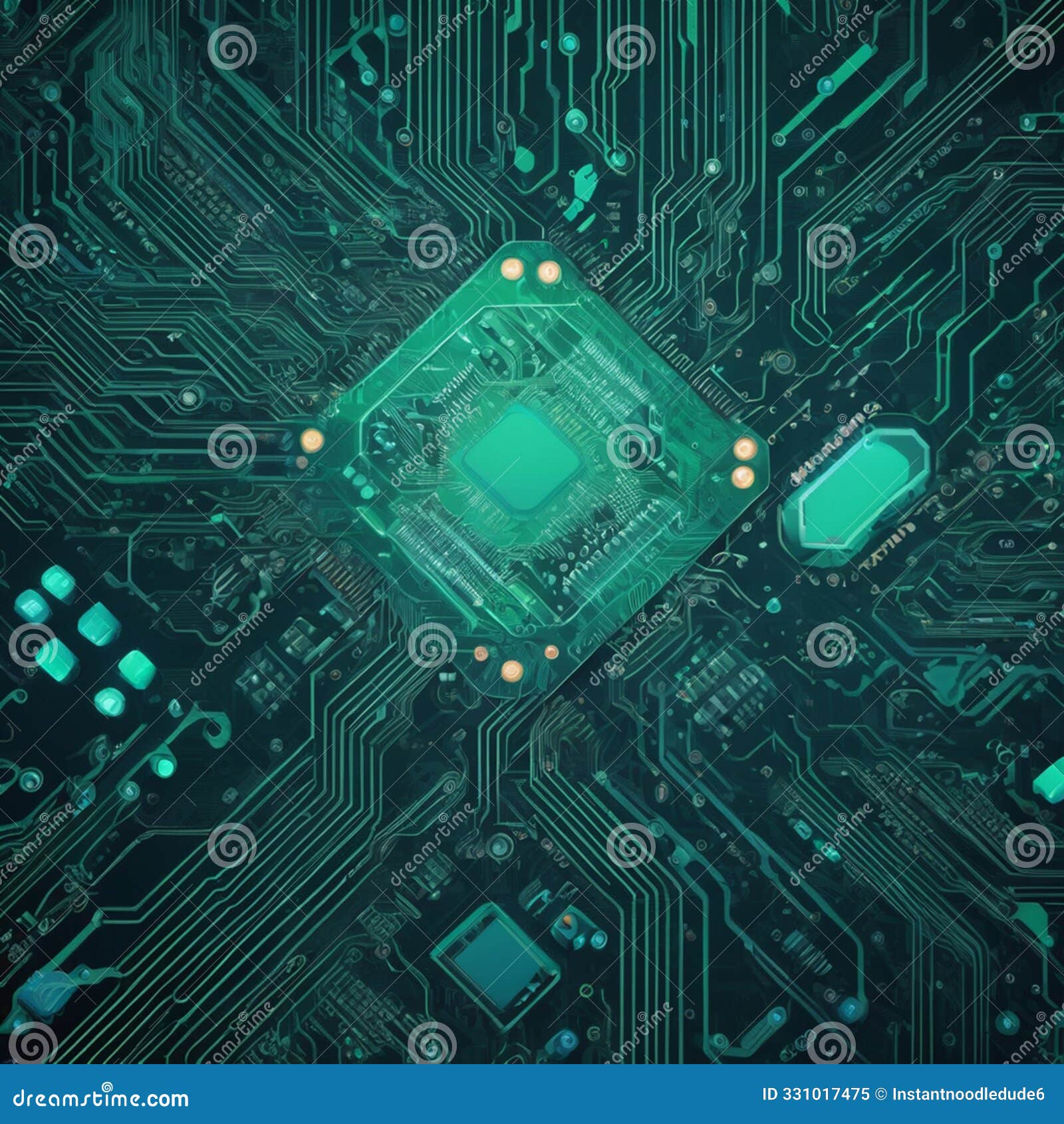 A Computer Circuit Board with a Cpu Chip on it, Computer Graphics ...