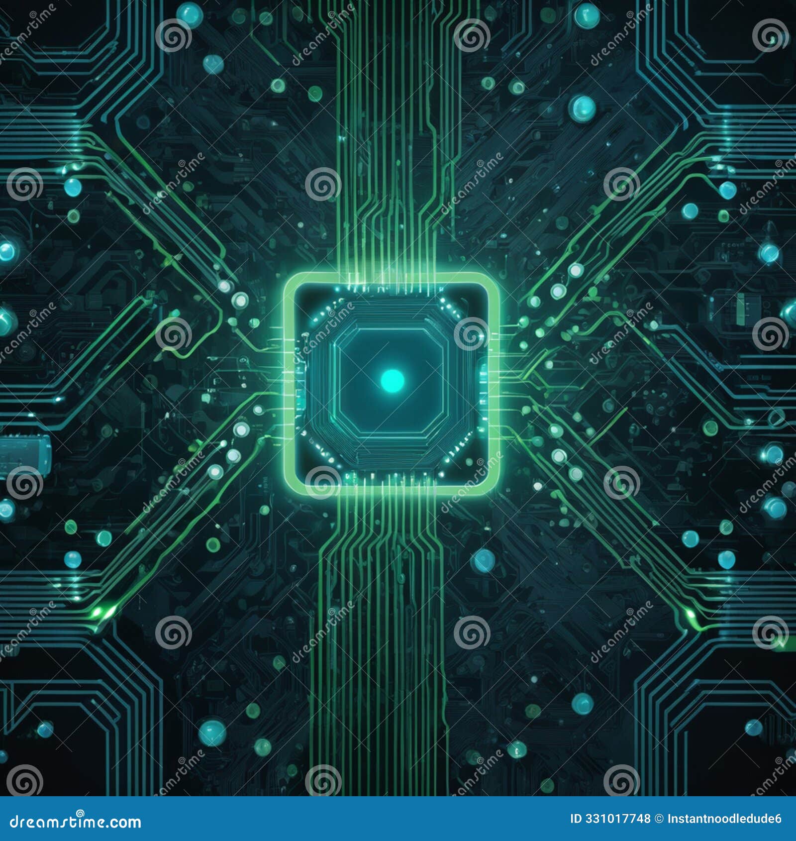 A Computer Circuit Board with a Cpu Chip on it, Computer Graphics ...