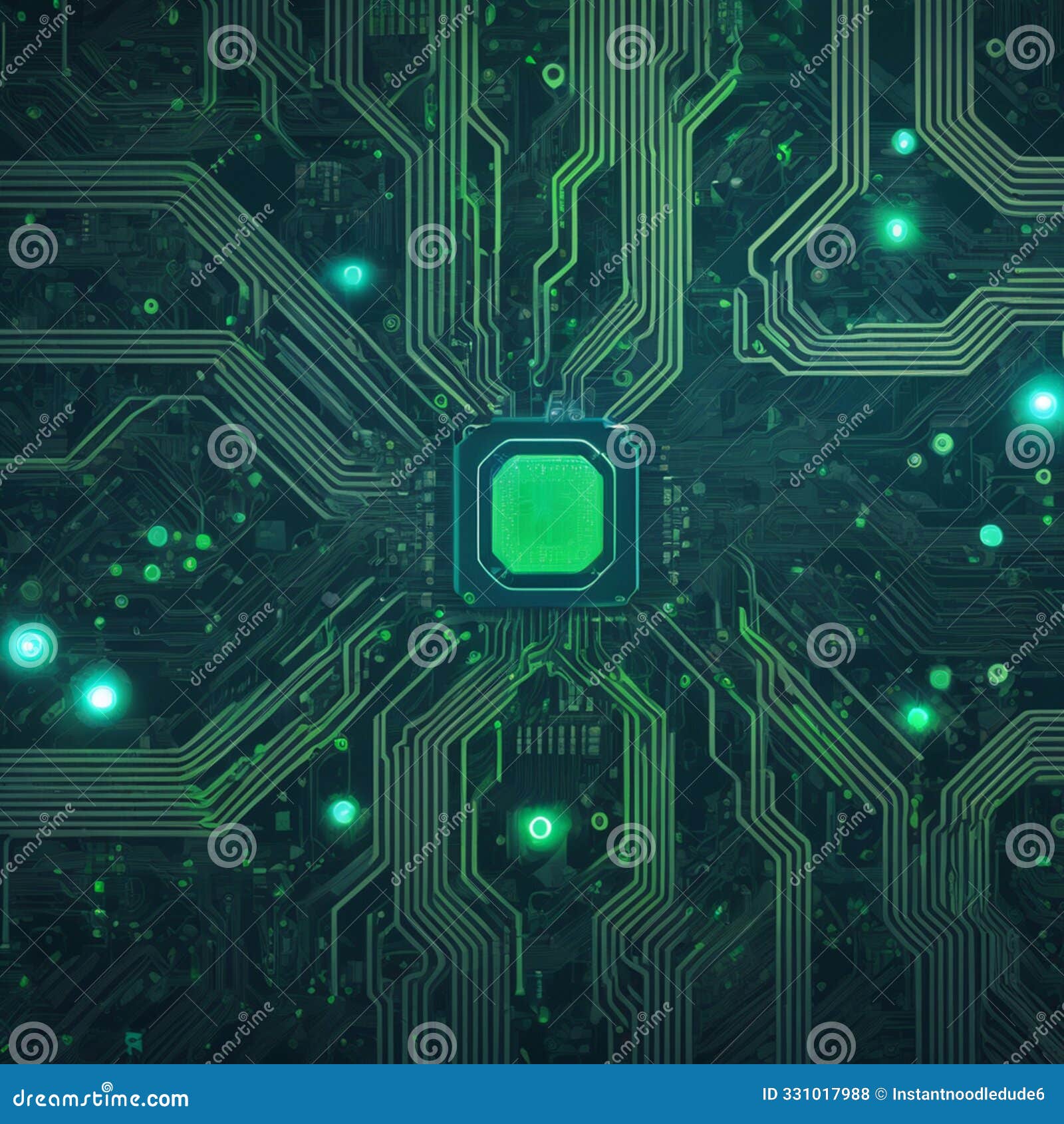 A Computer Circuit Board with a Cpu Chip on it, Computer Graphics ...