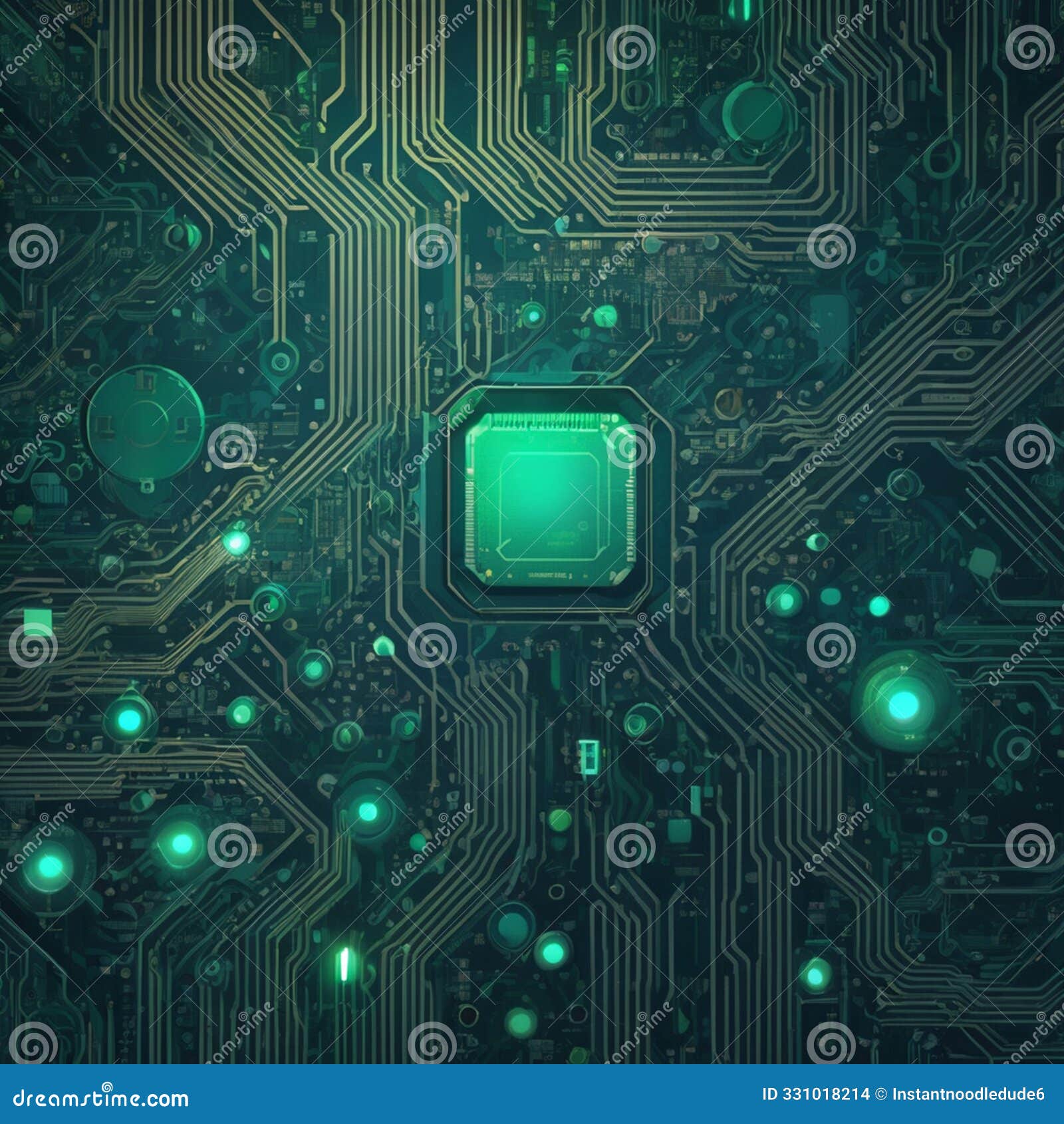 A Computer Circuit Board with a Cpu Chip on it, Computer Graphics ...