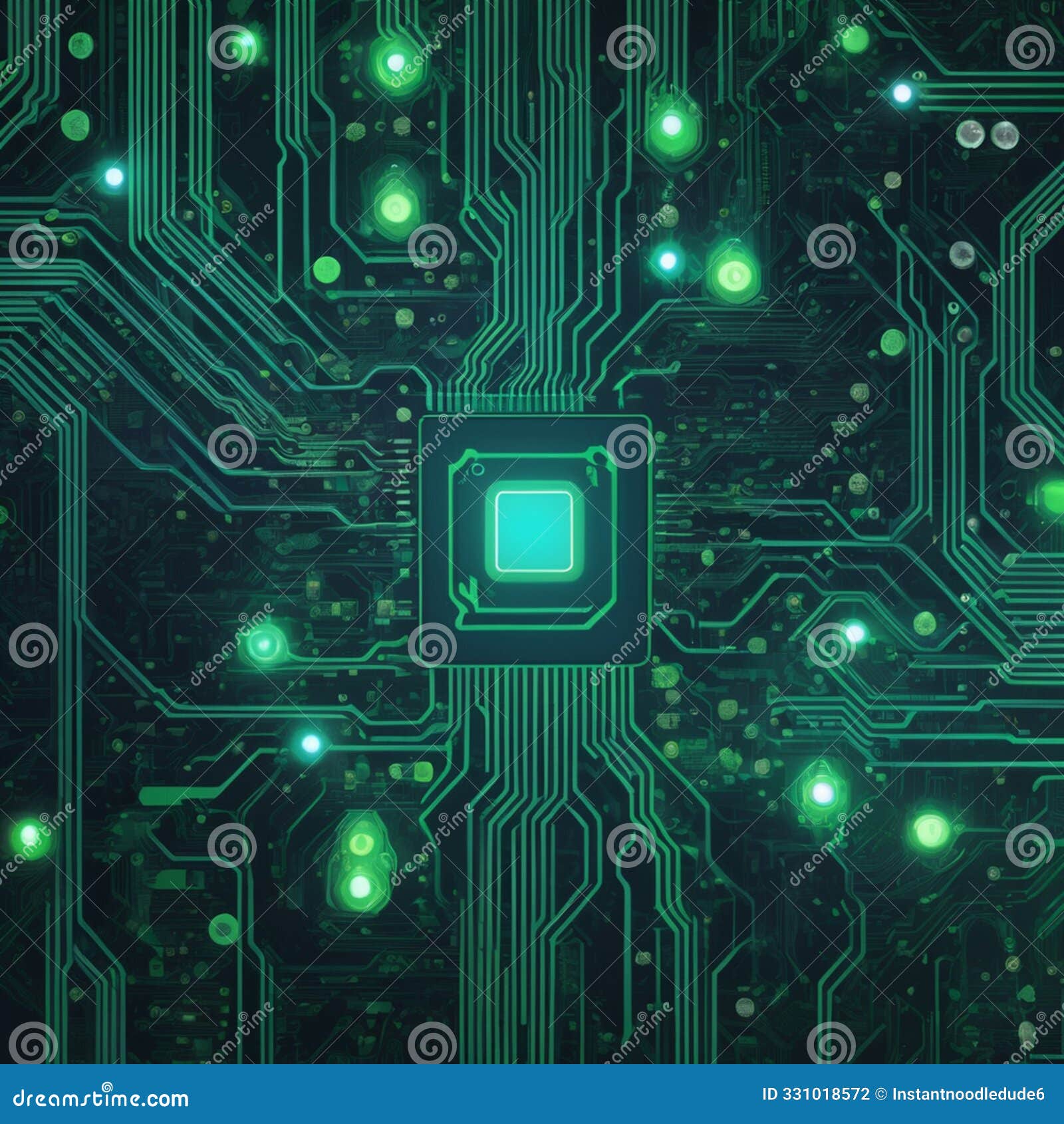 A Computer Circuit Board with a Cpu Chip on it, Computer Graphics ...