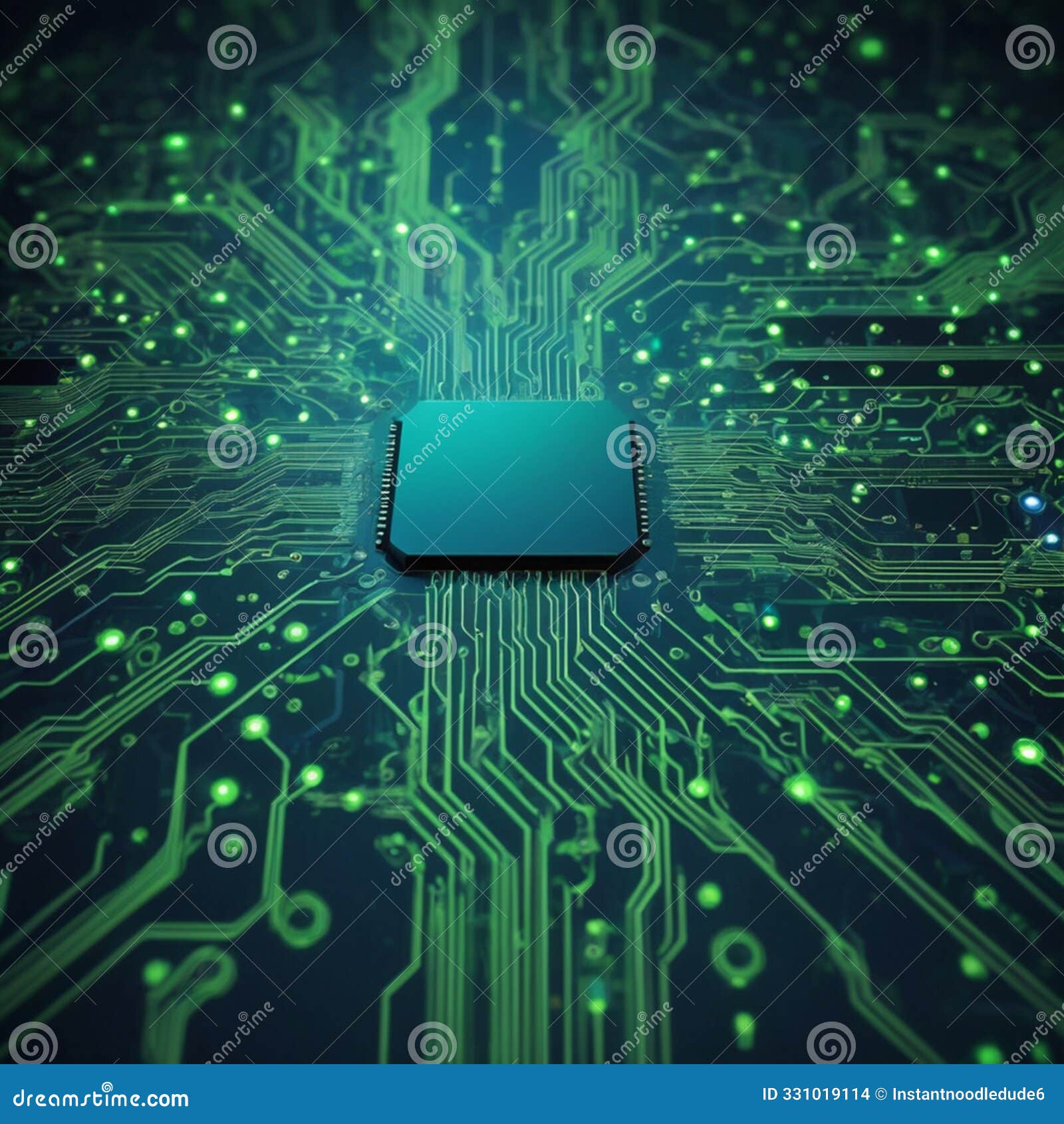 A Computer Circuit Board with a Cpu Chip on it, Computer Graphics ...