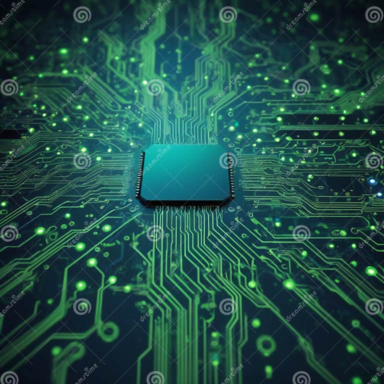 A Computer Circuit Board with a Cpu Chip on it, Computer Graphics ...