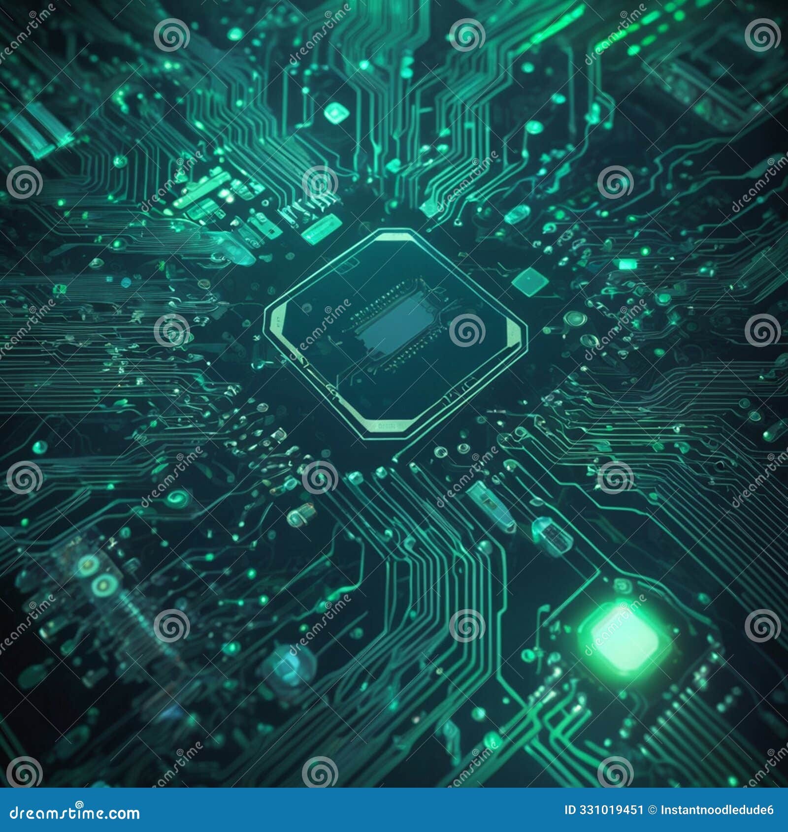 A Computer Circuit Board with a Cpu Chip on it, Computer Graphics ...