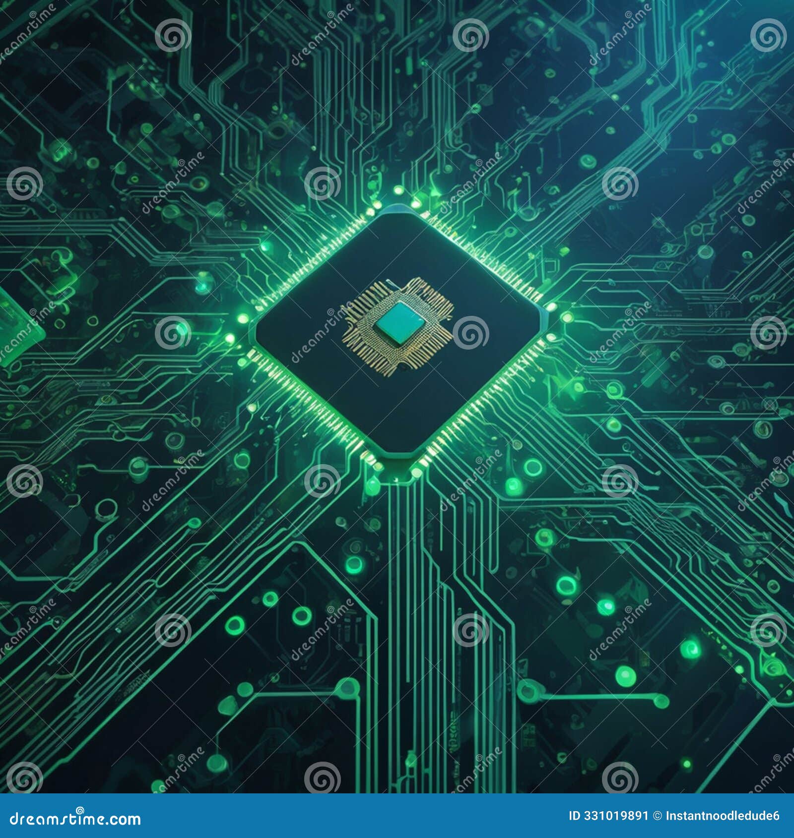 A Computer Circuit Board with a Cpu Chip on it, Computer Graphics ...