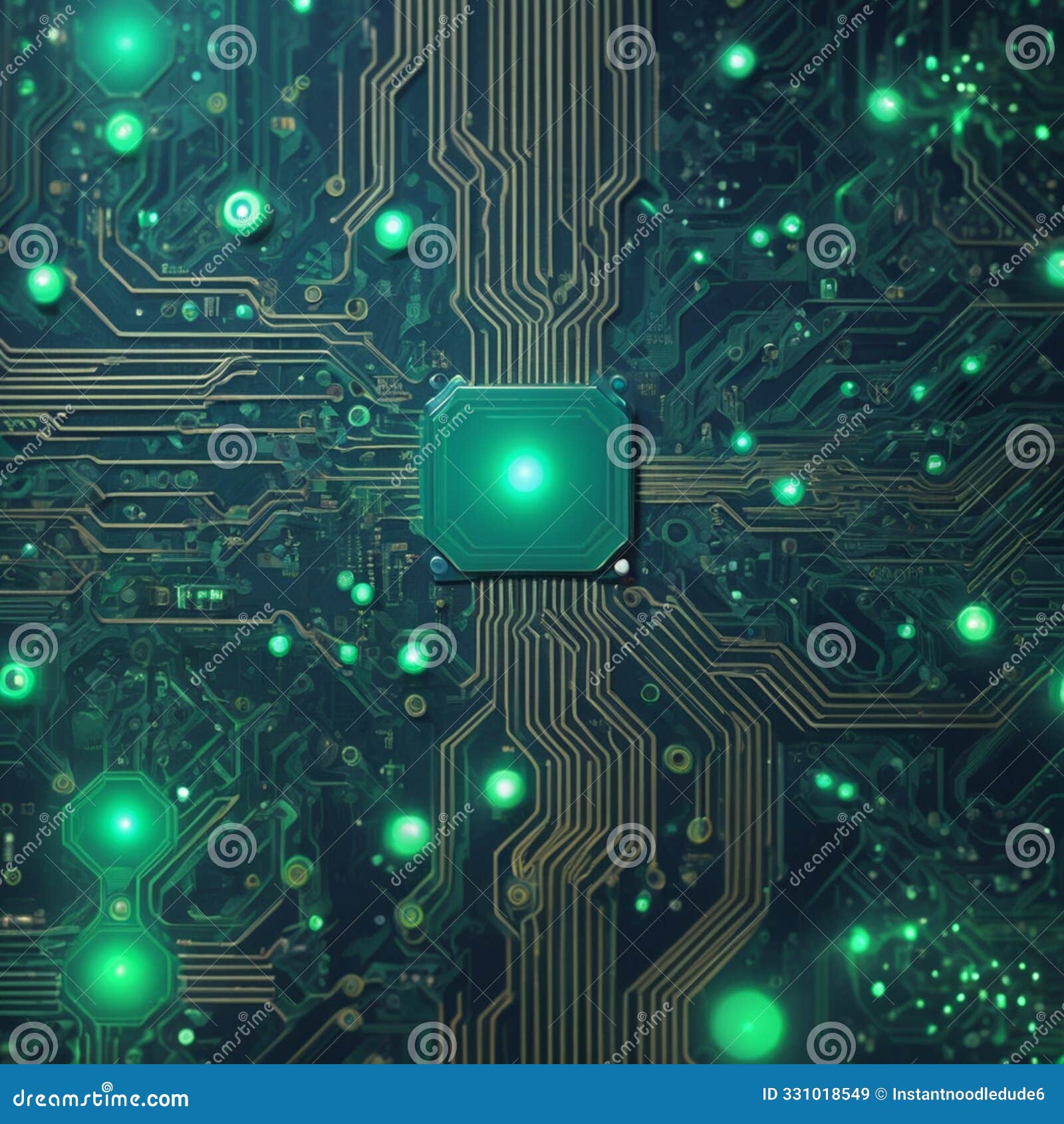 A Computer Circuit Board with a Cpu Chip on it, Computer Graphics ...